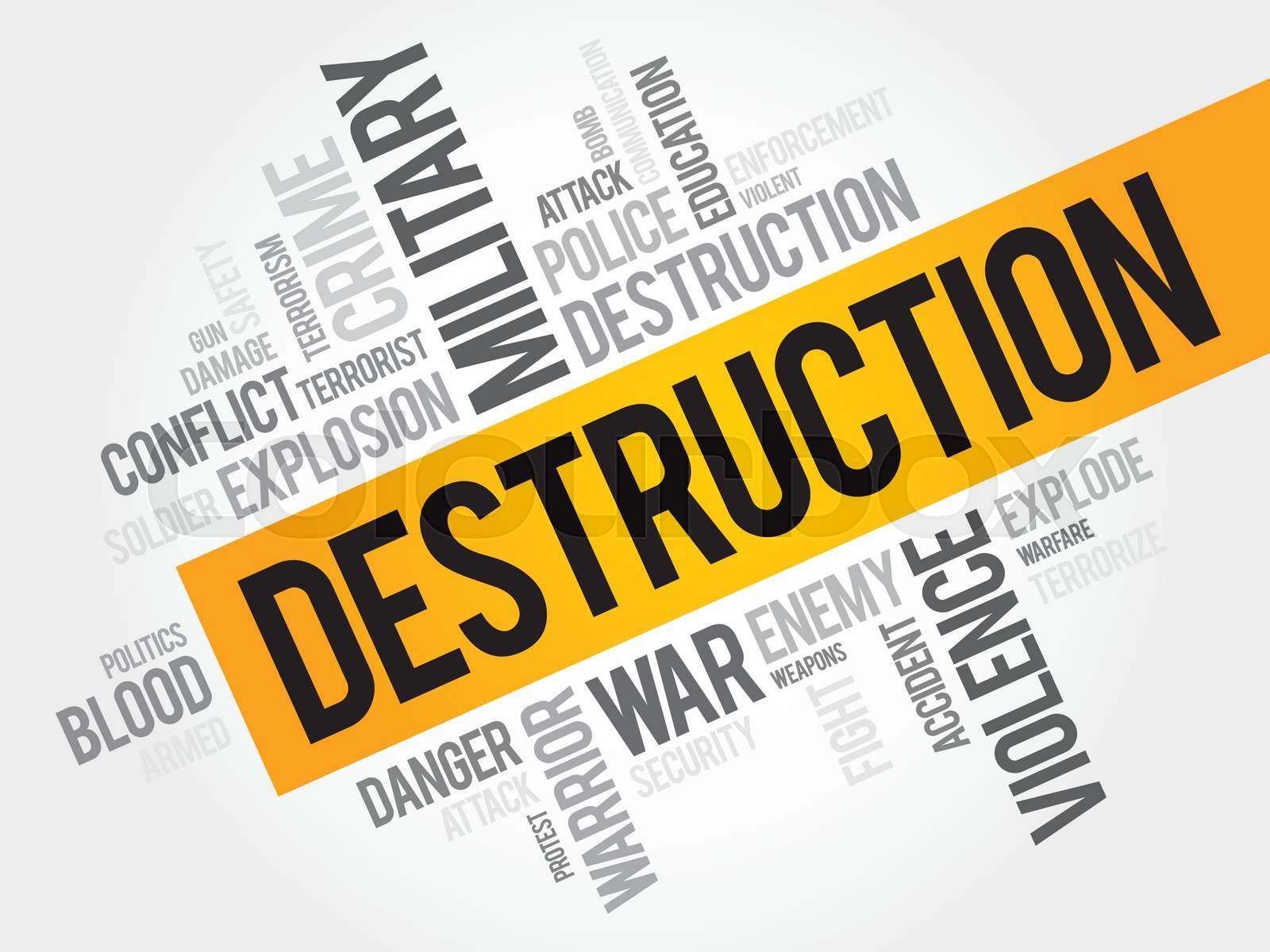DESTRUCTION word cloud | Stock vector | Colourbox