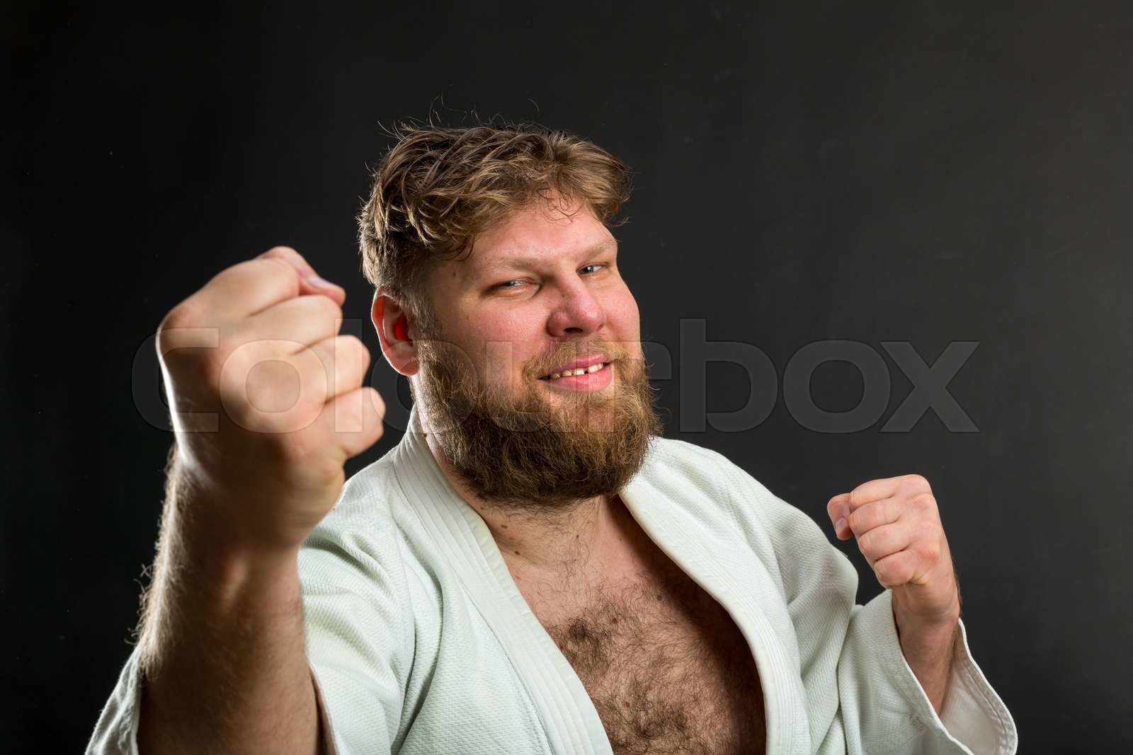 Bearded karate fighter | Stock image | Colourbox