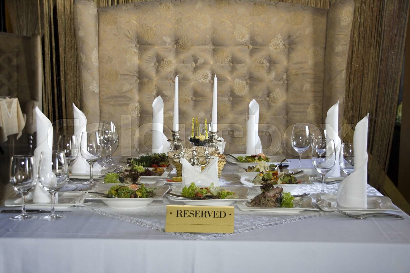 Reserved table in restaurant | Stock image | Colourbox