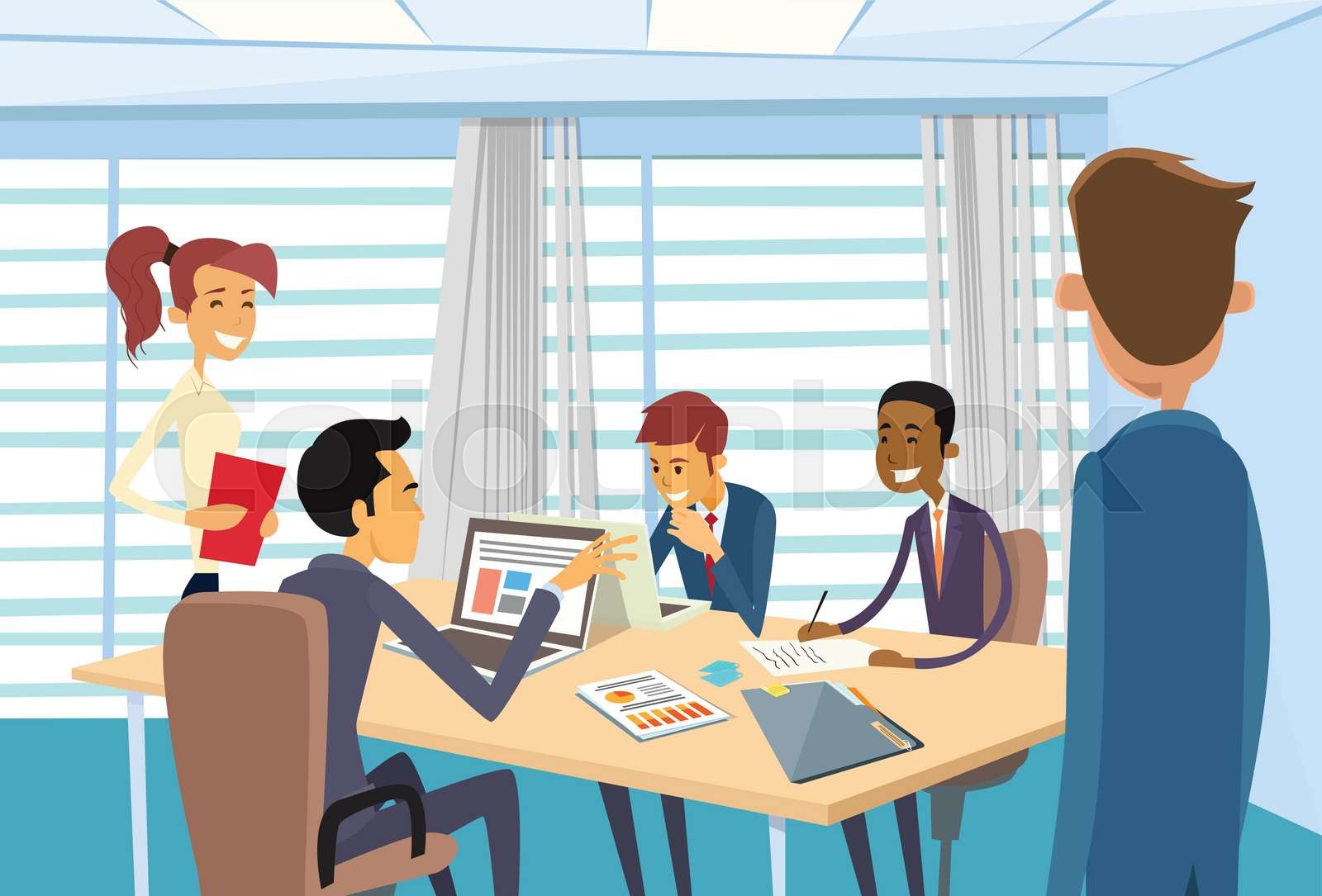 møde, kontor, tegneserie | Stock vektor | Colourbox