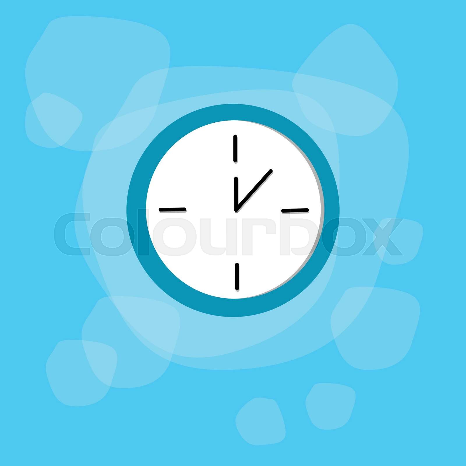 Clock Time Blue Icon Flat Vector | Stock vector | Colourbox