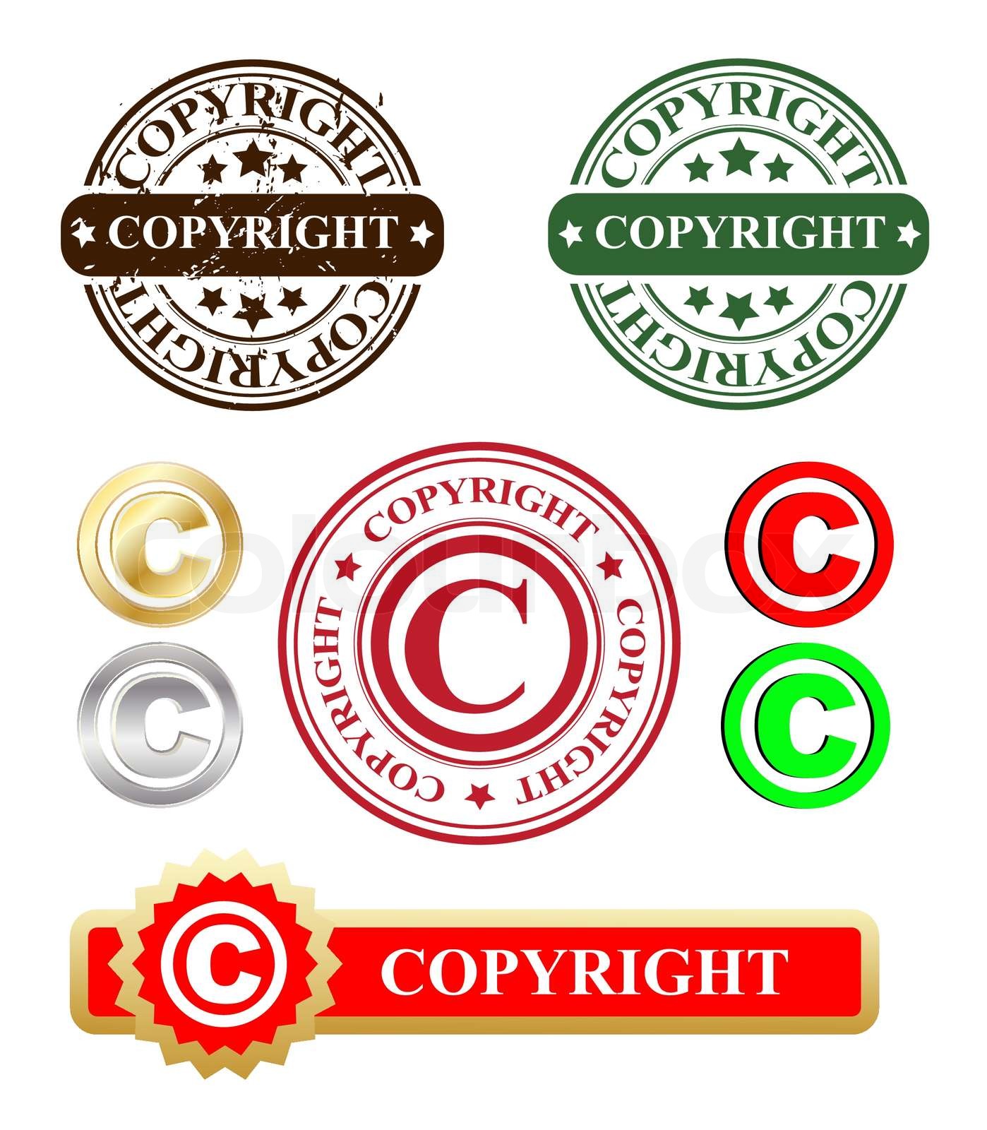 Vektor Copiright Stempel und Etiketten | Stock-Vektor | Colourbox