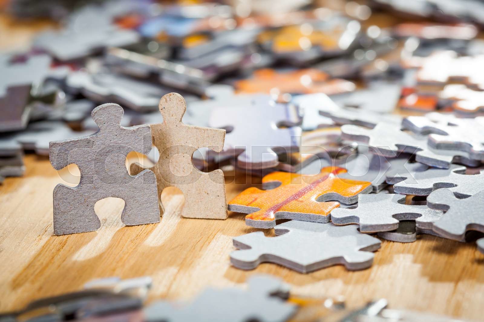 Two jigsaw puzzle pieces | Stock image | Colourbox