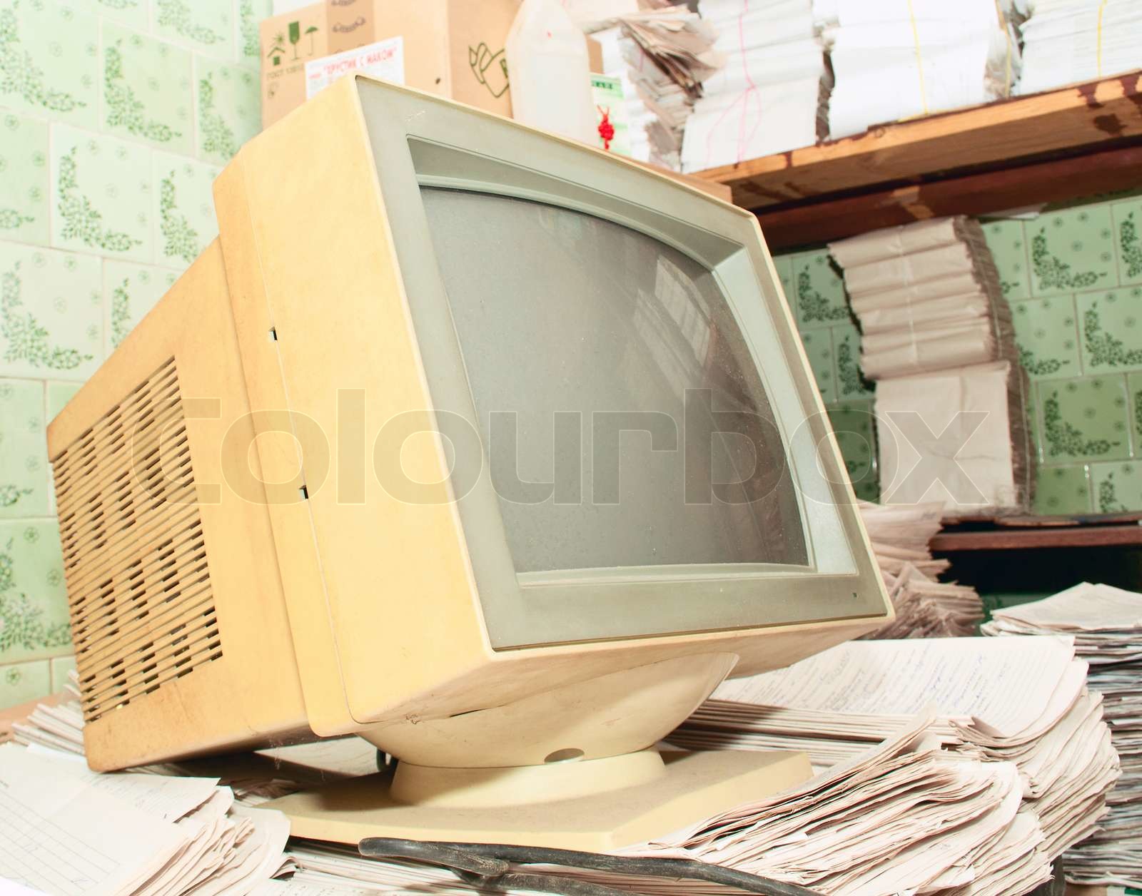 old computer in the archive | Stock image | Colourbox