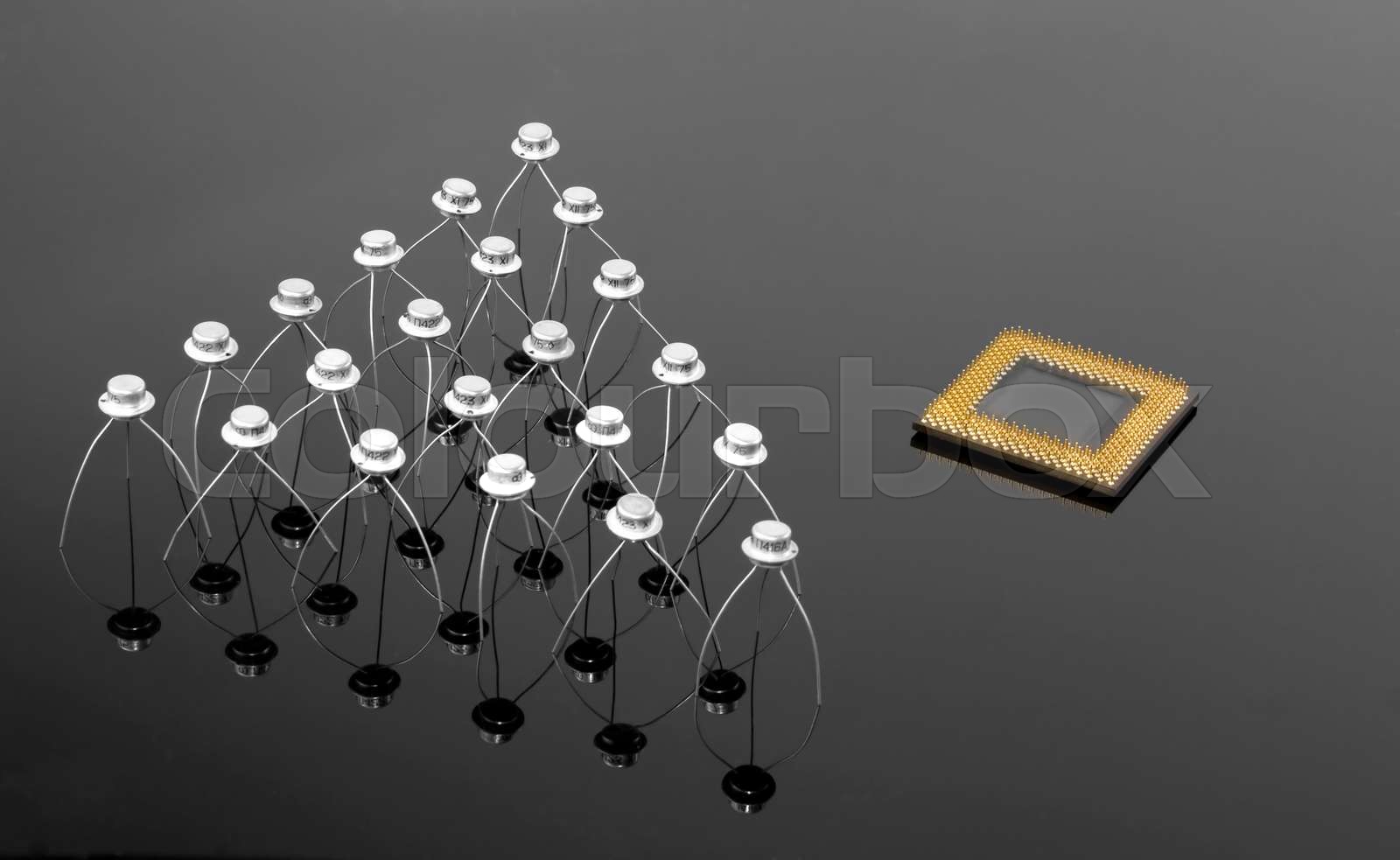 Concept of the processor and transistors | Stock image | Colourbox