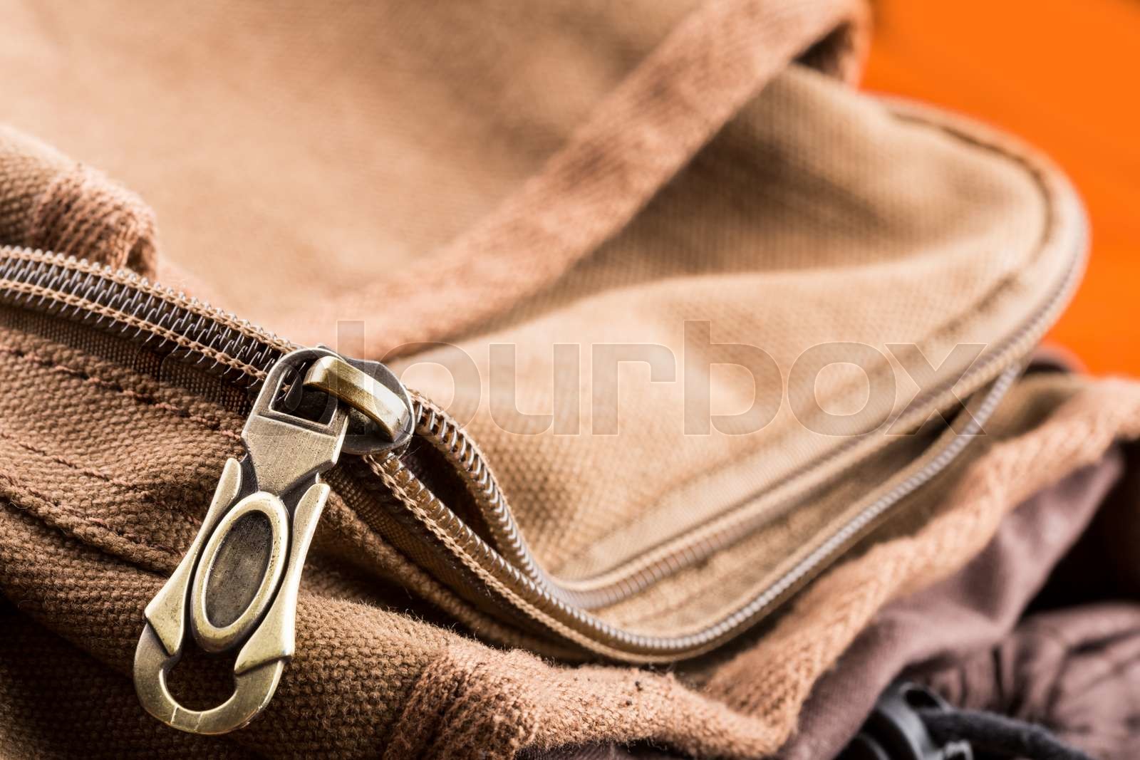 Bag with open zipper | Stock image | Colourbox