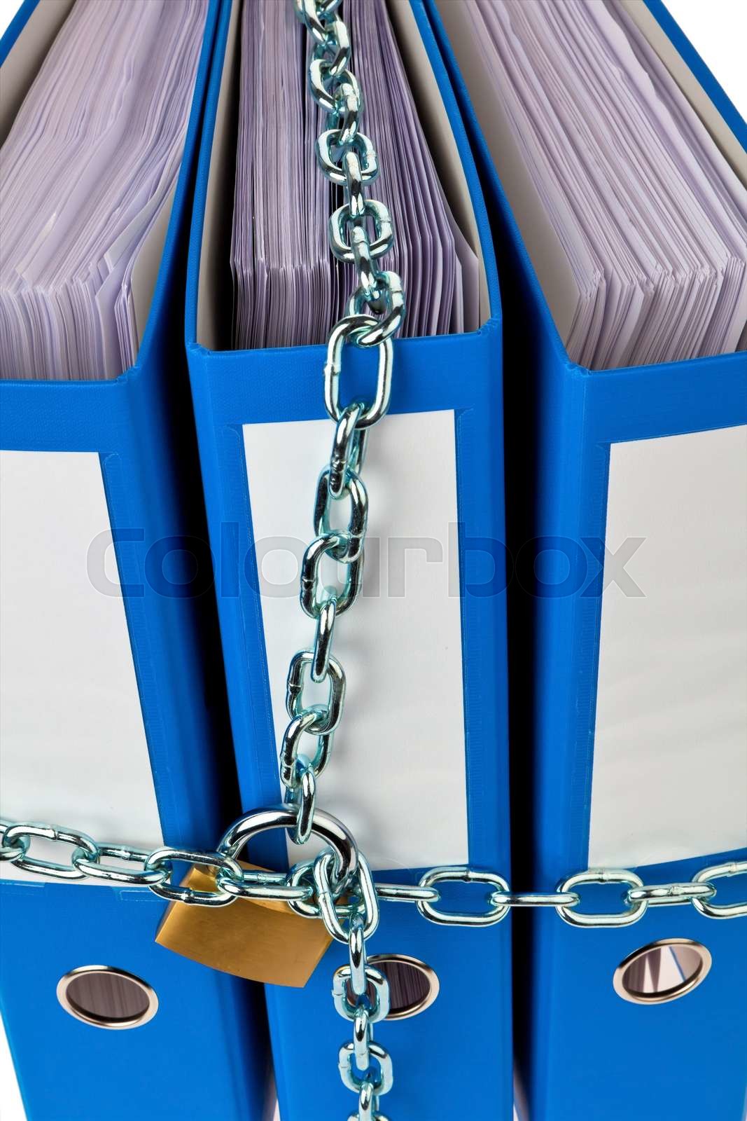 closed file folder with chain | Stock image | Colourbox