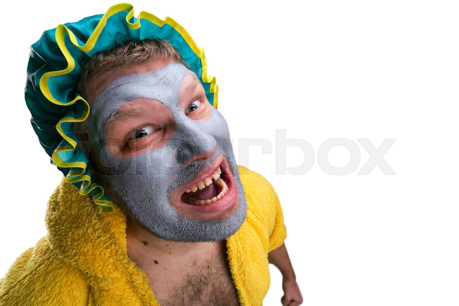 Strange man with face pack | Stock image | Colourbox