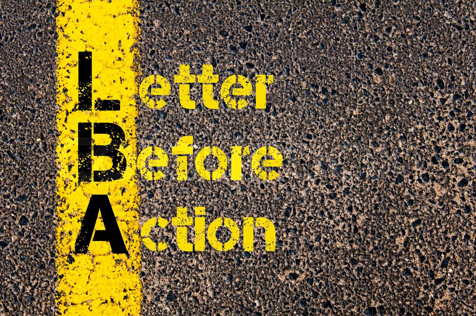 Business Acronym LBA as Letter Before Action | Stock image | Colourbox