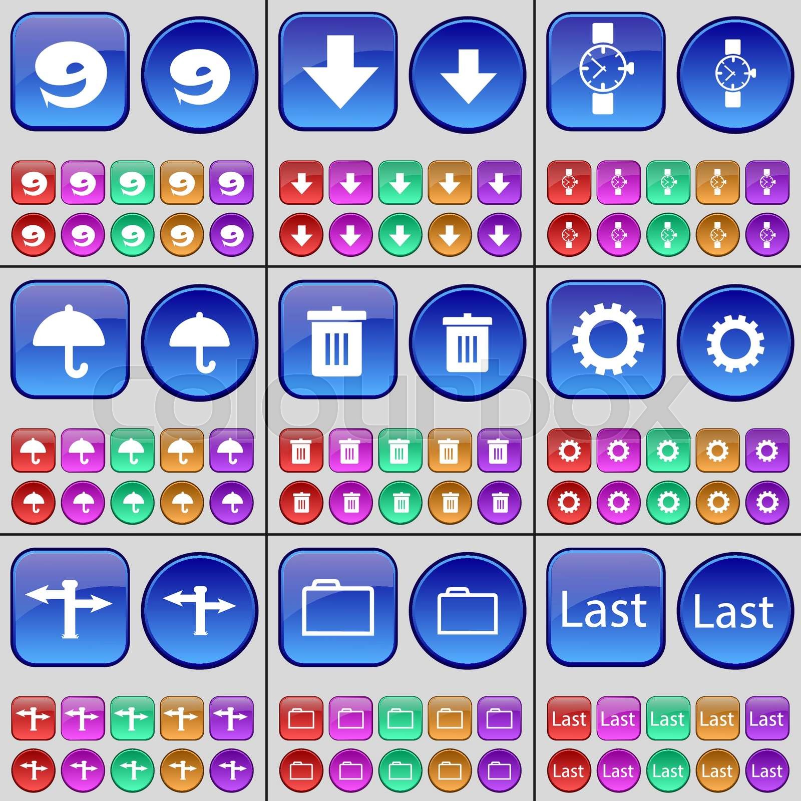 neun, zeichen, bunt | Stock-Vektor | Colourbox