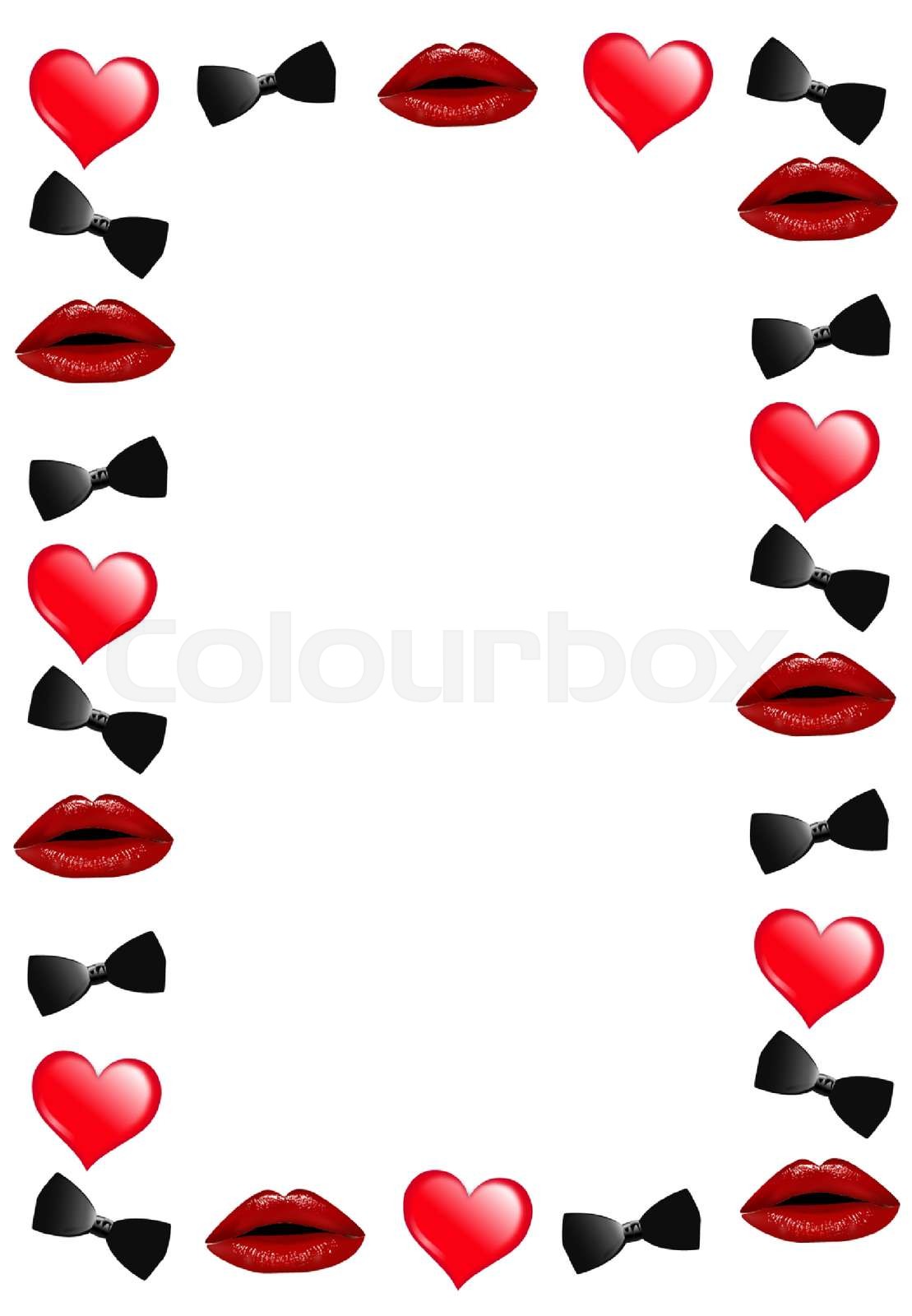 heart bow tie border | Stock vector | Colourbox