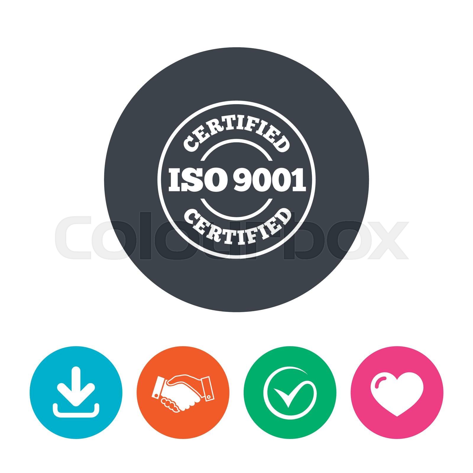 ISO 9001 certified sign. Certification stamp. | Stock vector | Colourbox
