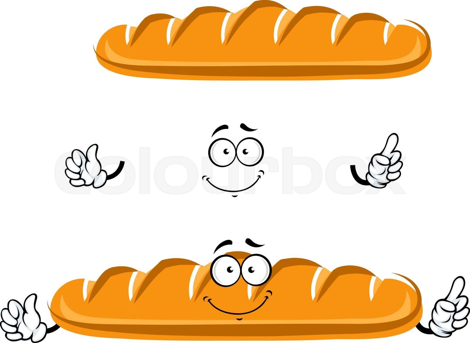 Cartoon long loaf of wheat bread | Stock vector | Colourbox