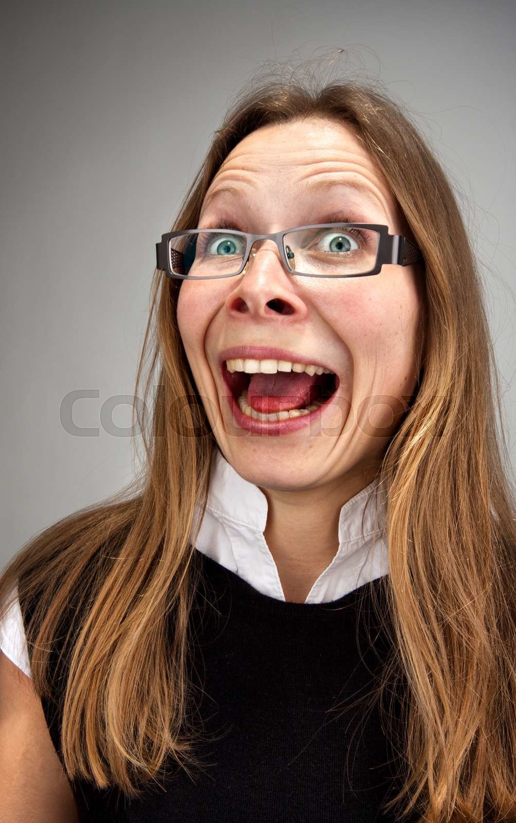 Insane laughing business woman | Stock image | Colourbox