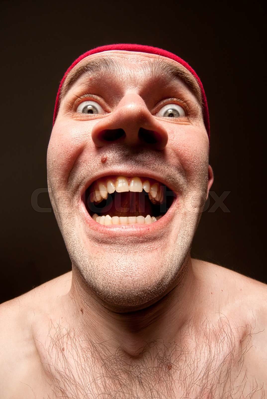 Portrait of insane surprised man | Stock image | Colourbox