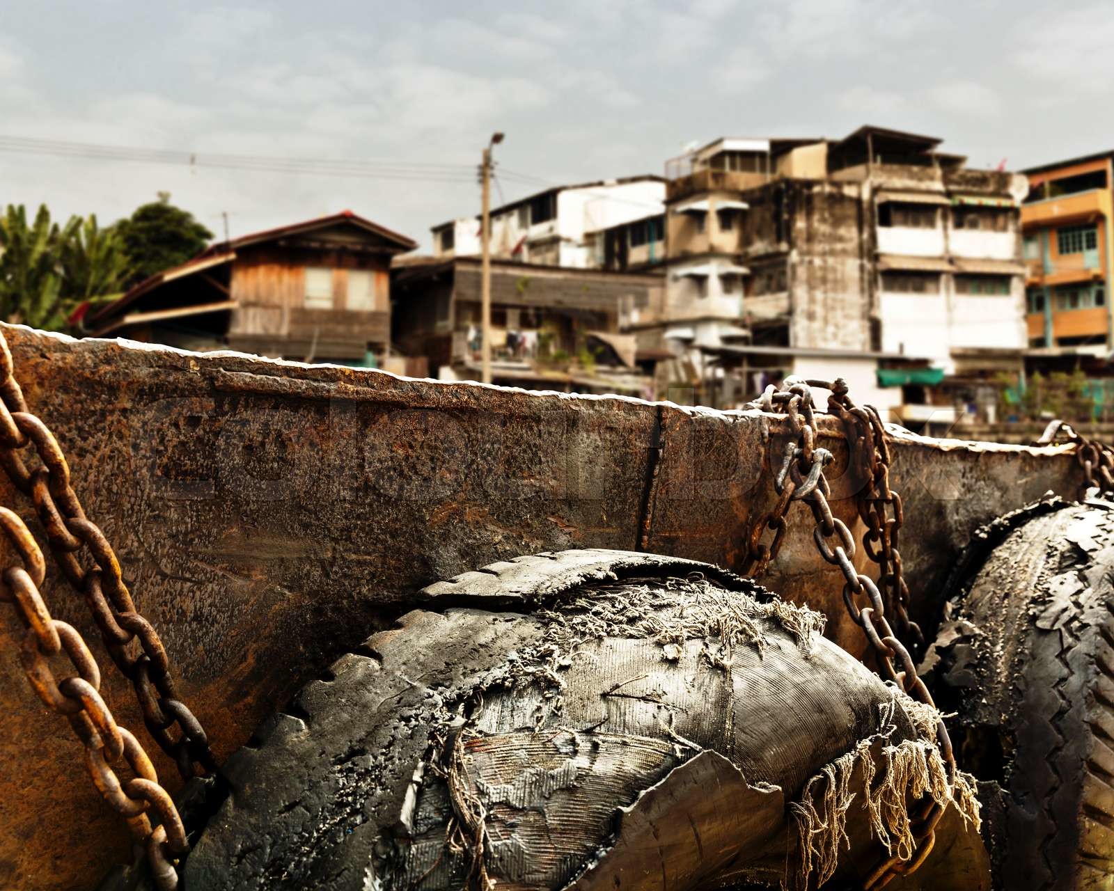 Slum near dock | Stock image | Colourbox