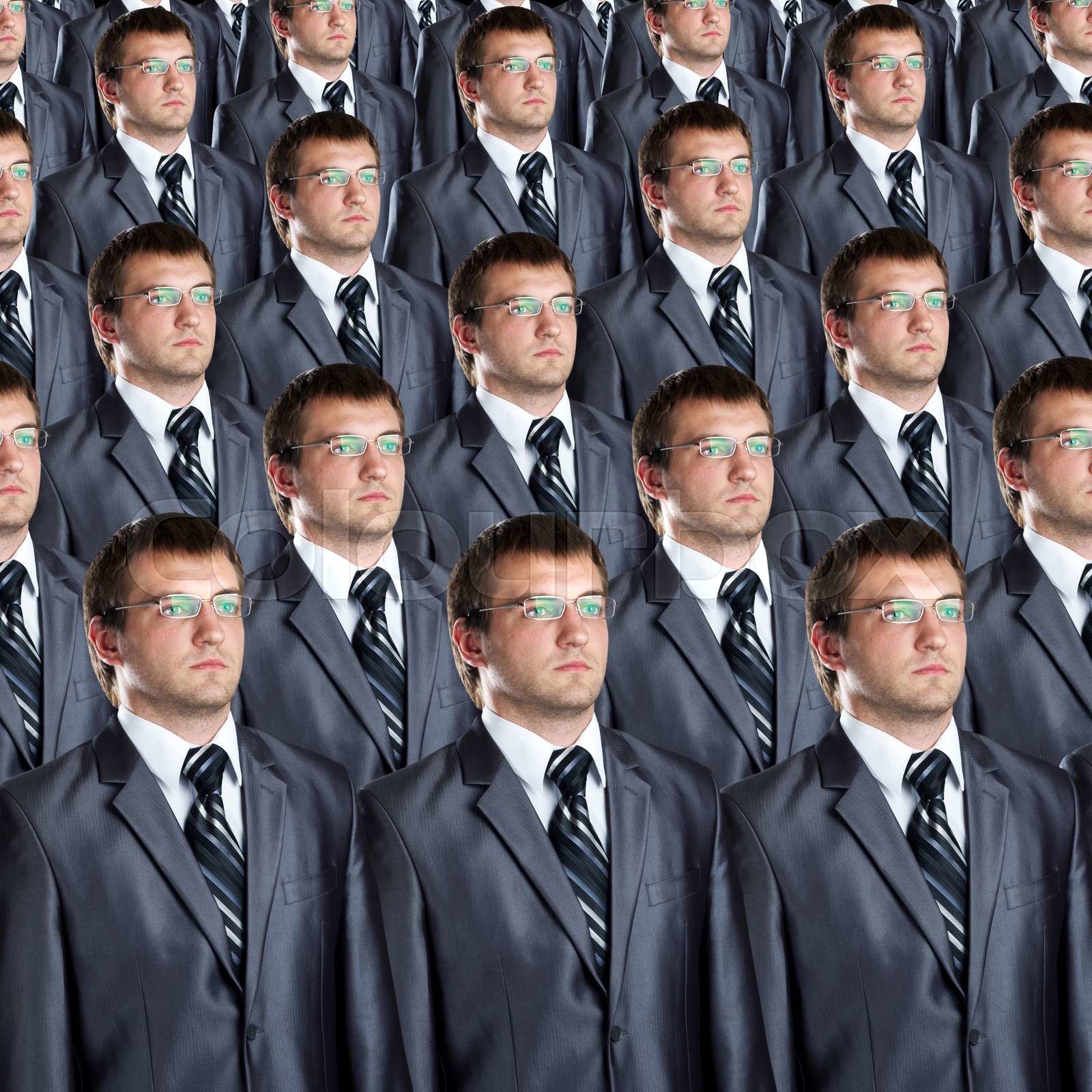 Many identical businessmen clones | Stock image | Colourbox