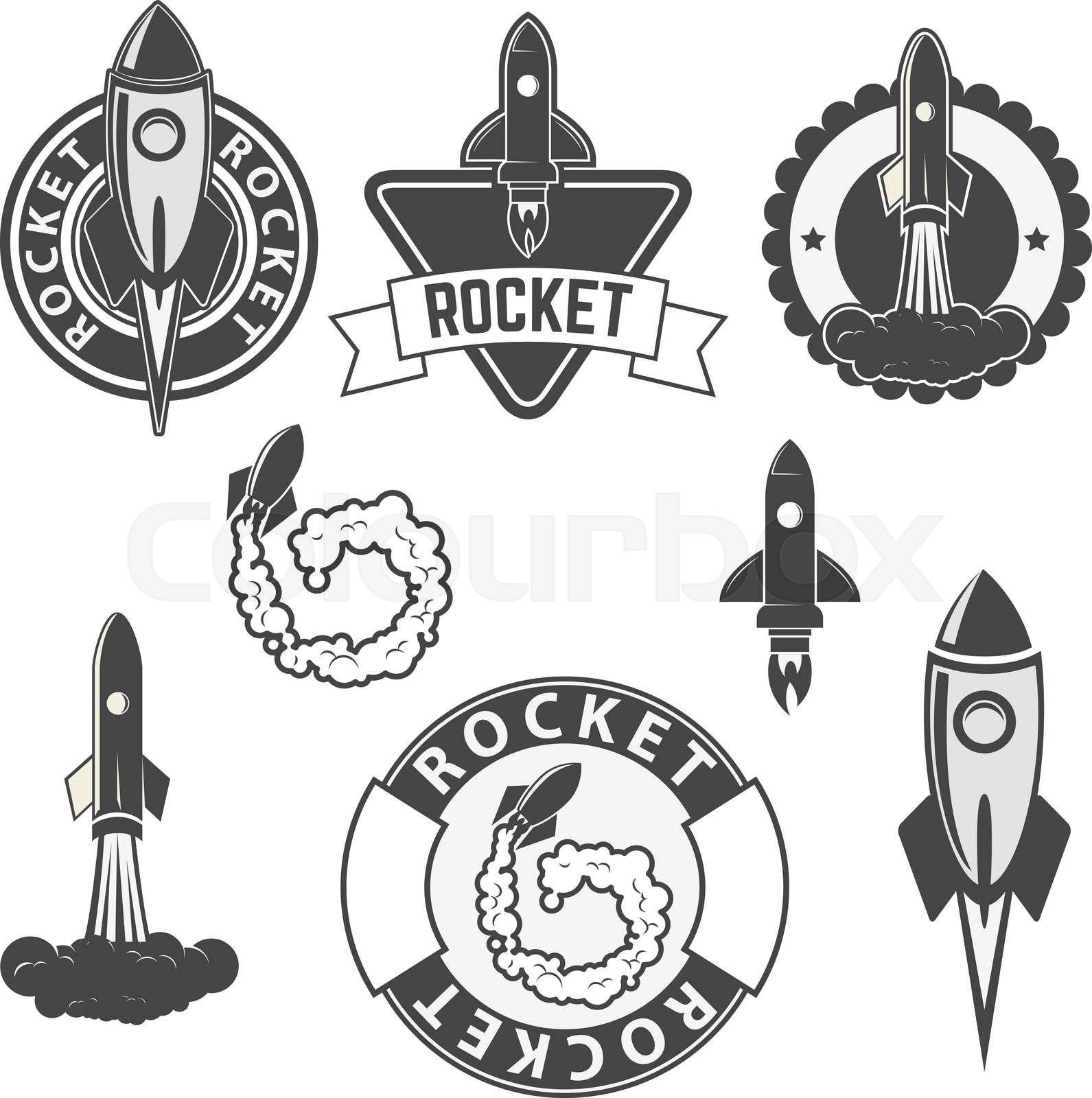 rocket labels set. | Stock vector | Colourbox