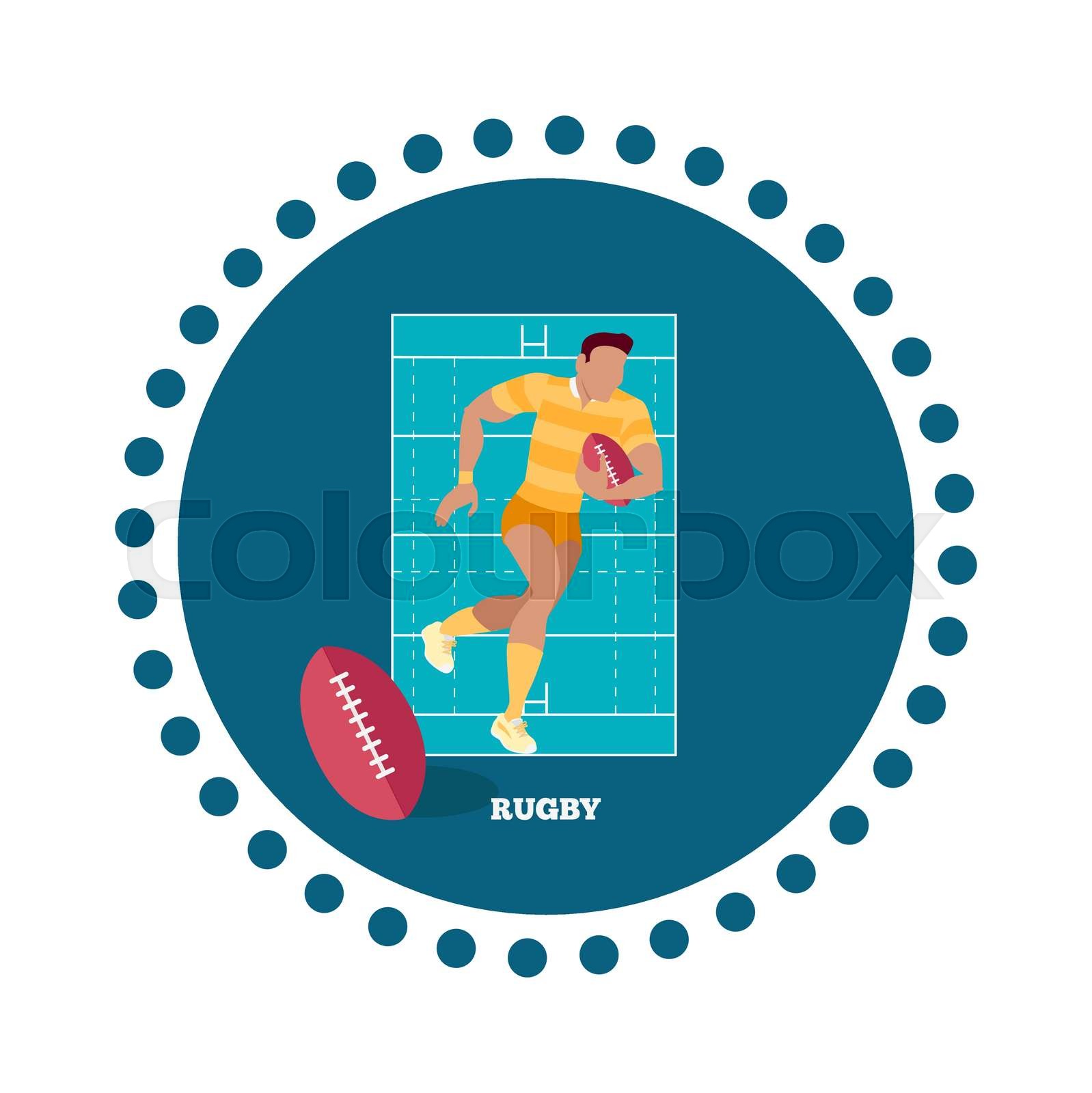 Rugby Sport Concept Icon Flat Design | Stock vector | Colourbox