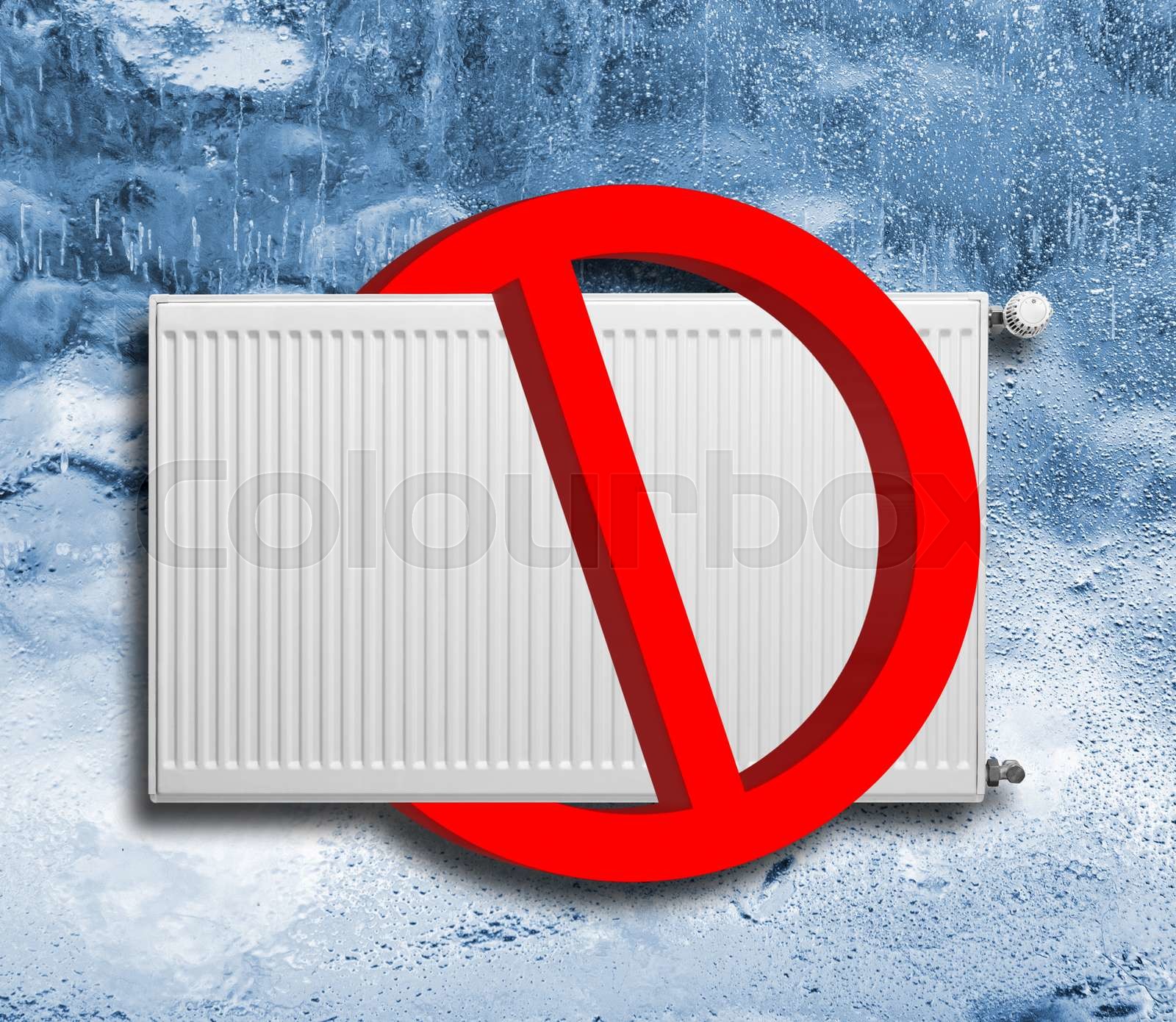 No heating sign | Stock image | Colourbox