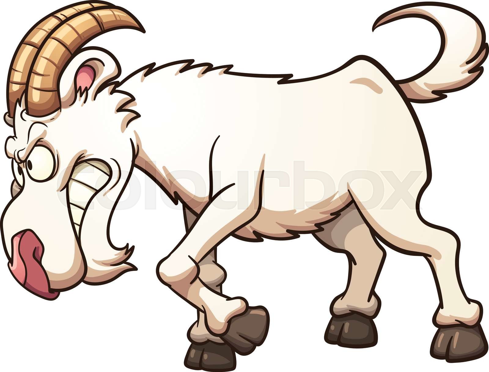 Angry goat | Stock vector | Colourbox