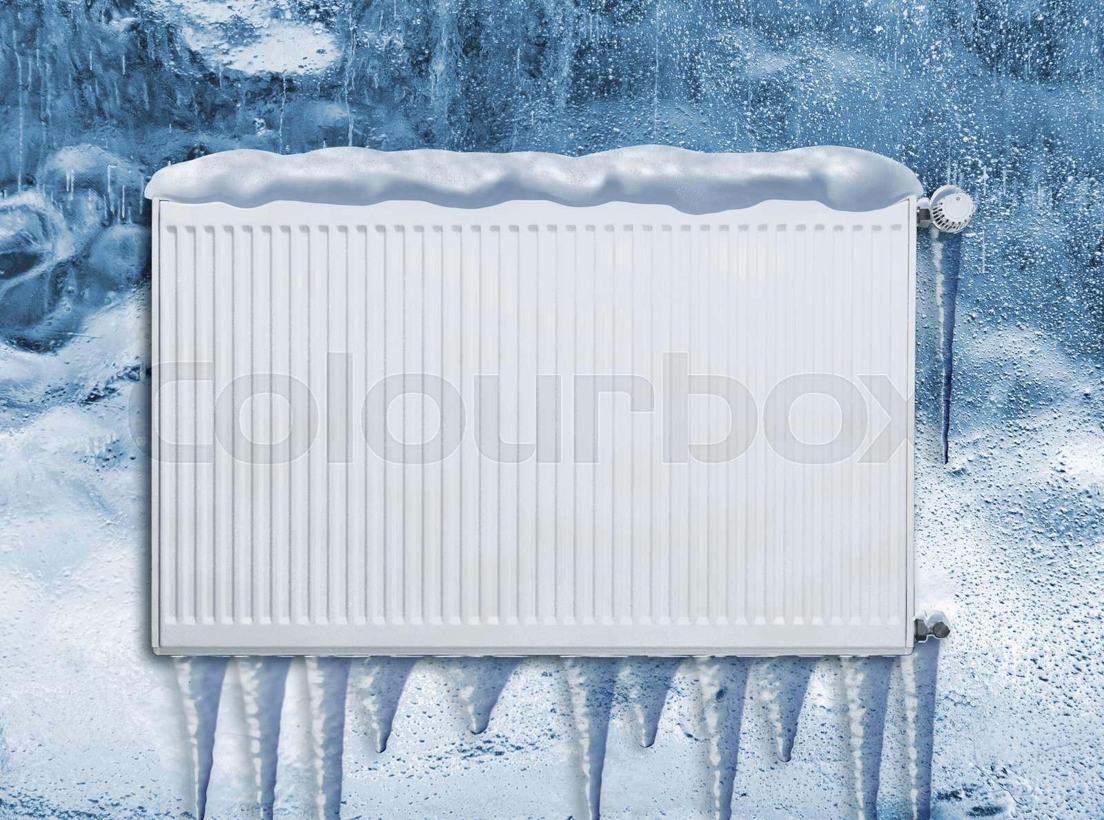 Frozen heating radiator | Stock image | Colourbox