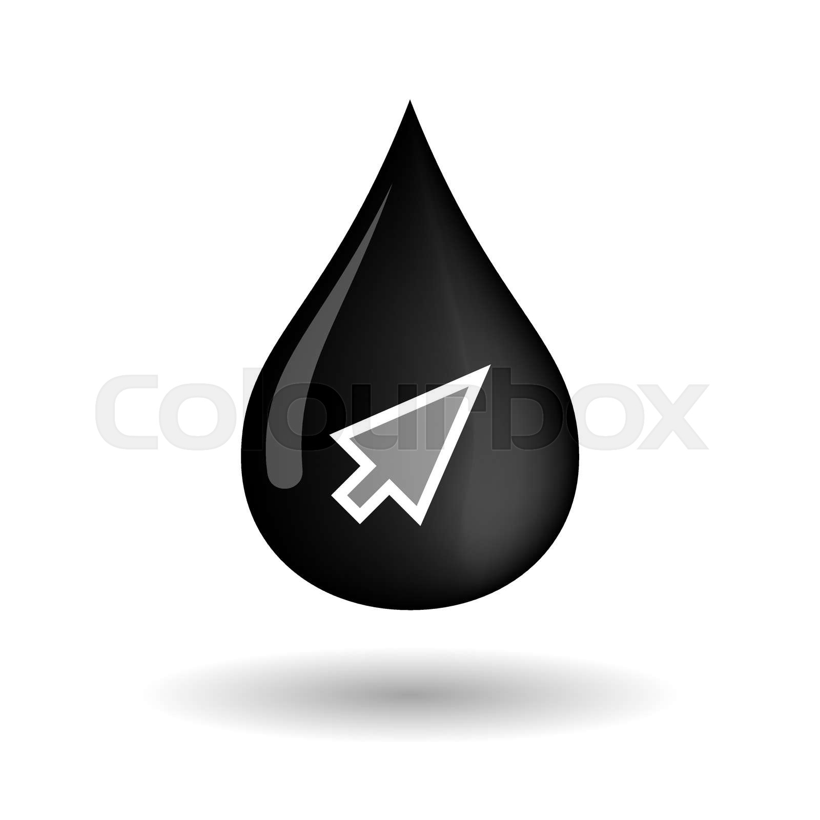 Vector oil drop icon with a cursor | Stock vector | Colourbox