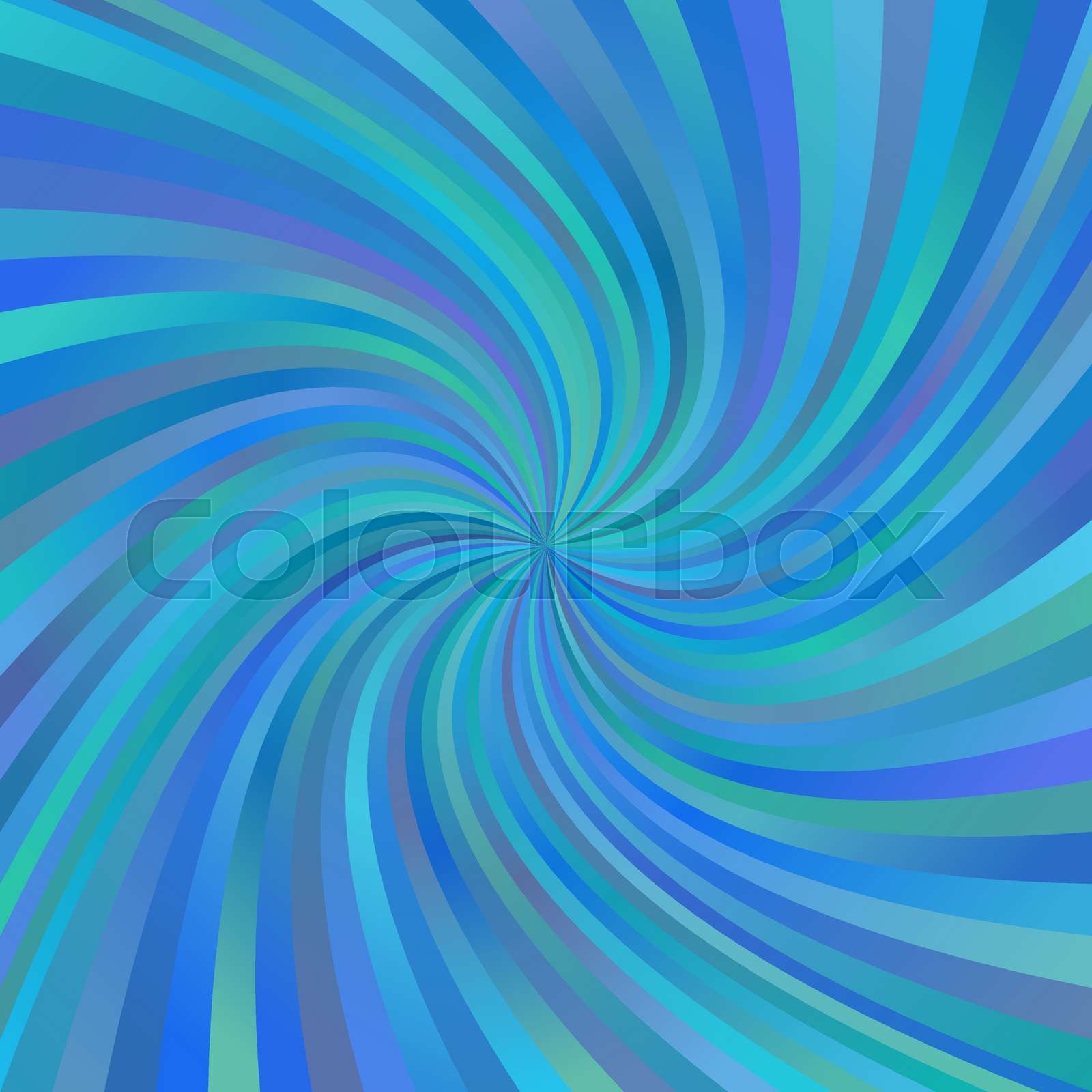 Blue abstract multicolored spiral ray background | Stock vector | Colourbox