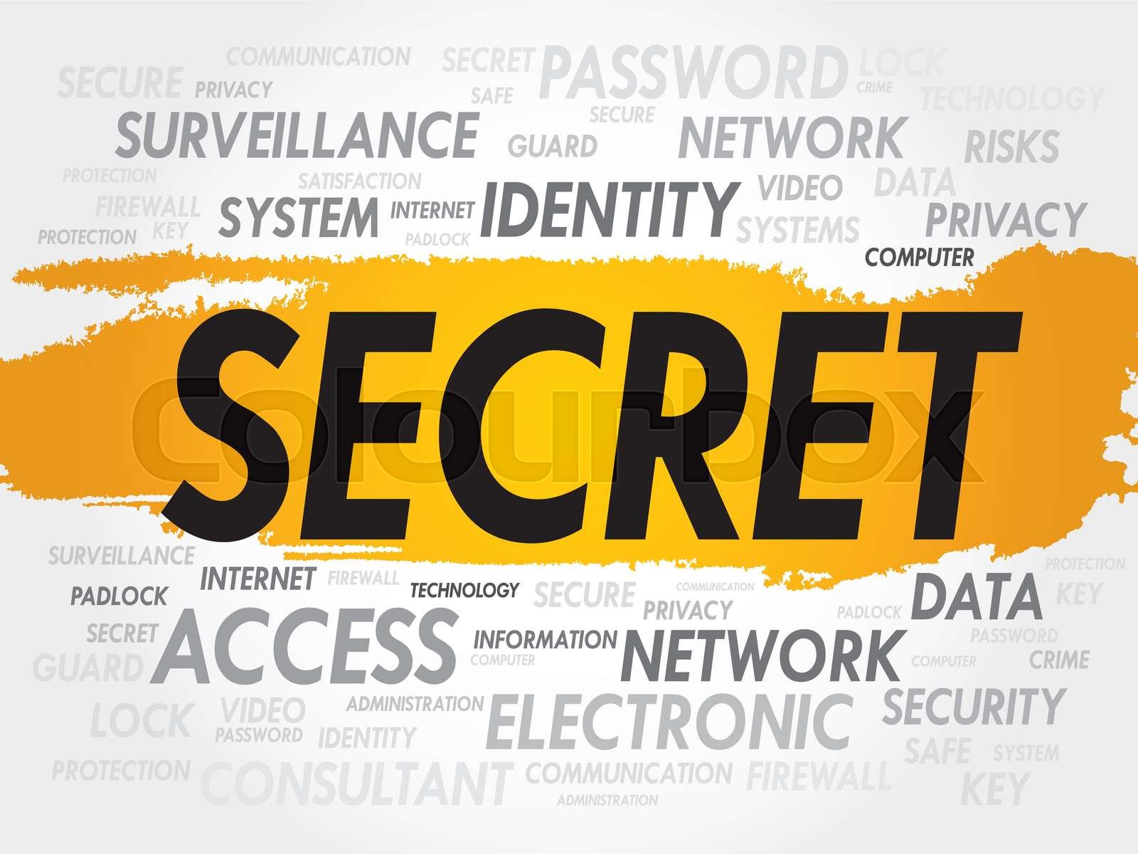 SECRET word cloud | Stock vector | Colourbox