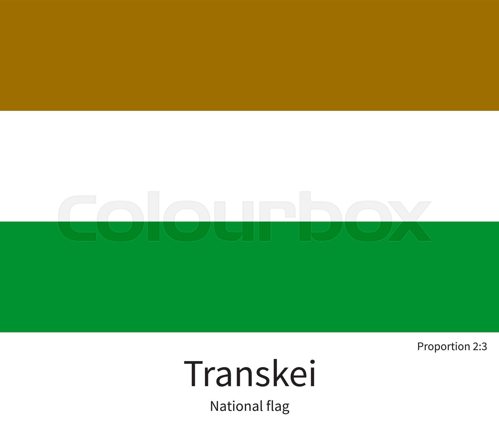 National flag of Transkei with correct proportions, element, colors ...