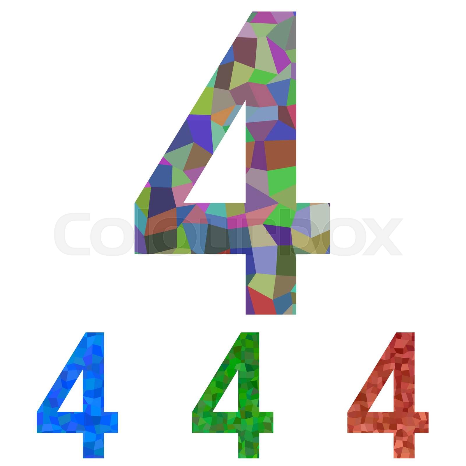 Mosaic font design set - number 4 | Stock vector | Colourbox Mosaic font design set - number 4 | Stock vector | Colourbox