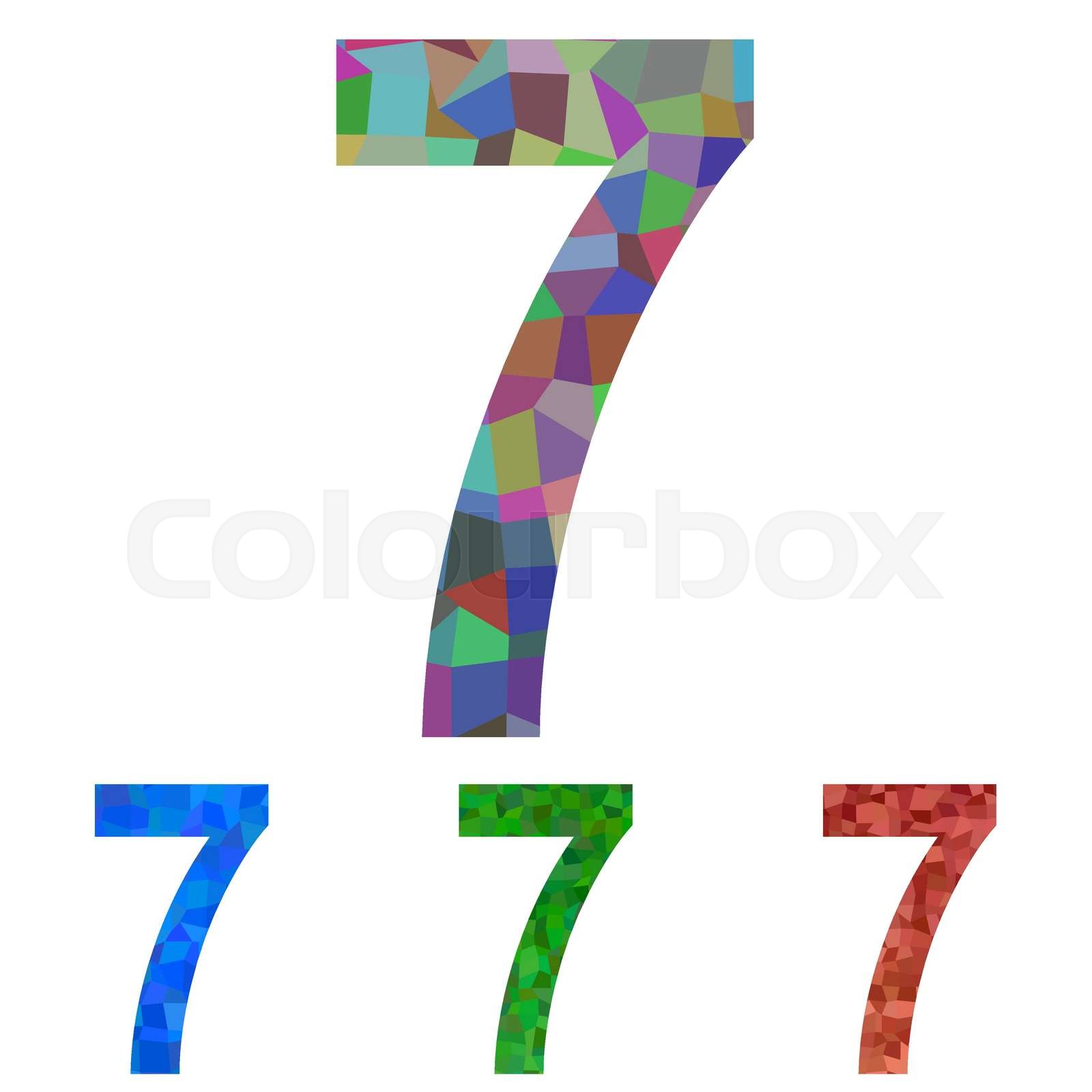 Mosaic font design set - number 7 | Stock vector | Colourbox Mosaic font design set - number 7 | Stock vector | Colourbox