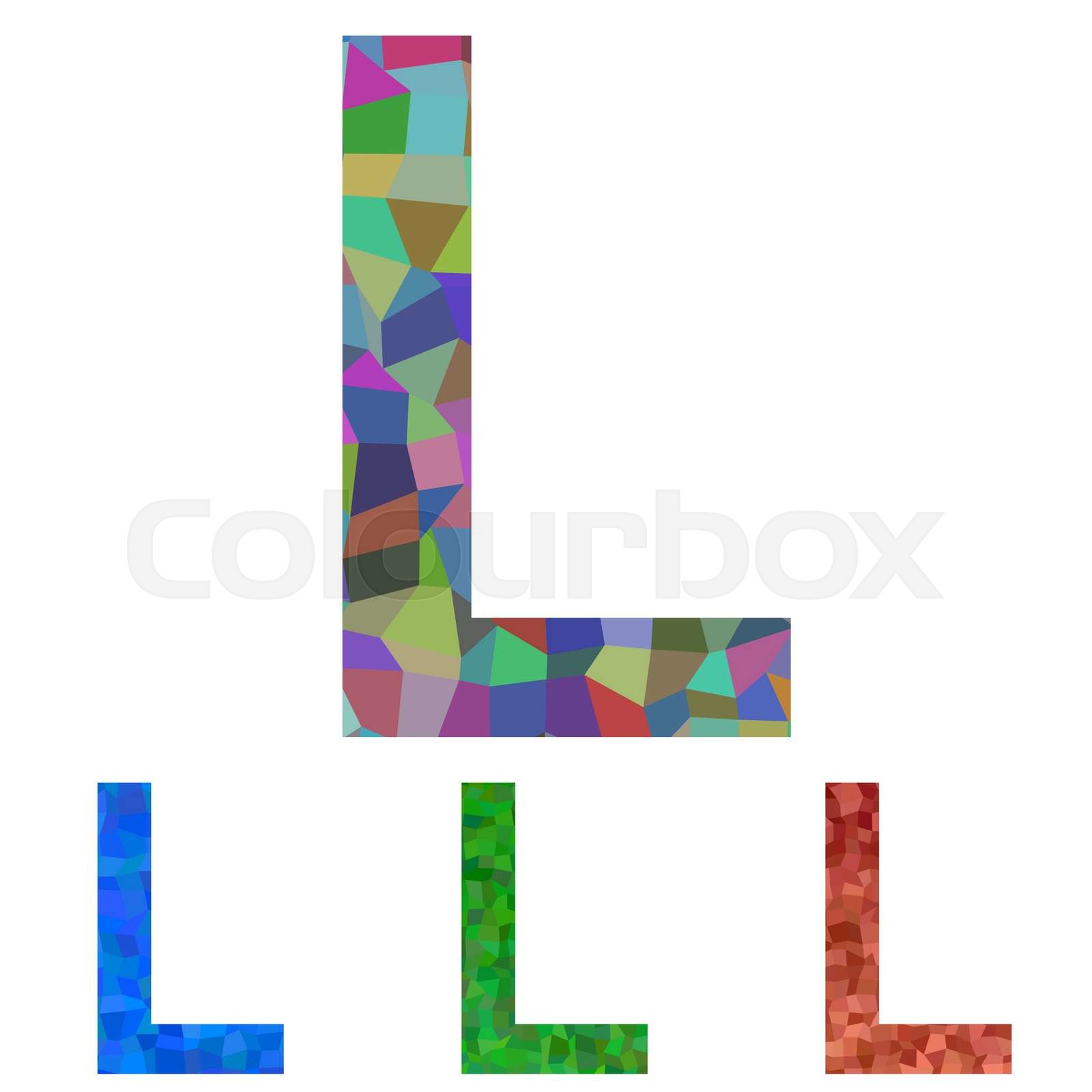 Mosaic font design - letter L | Stock vector | Colourbox