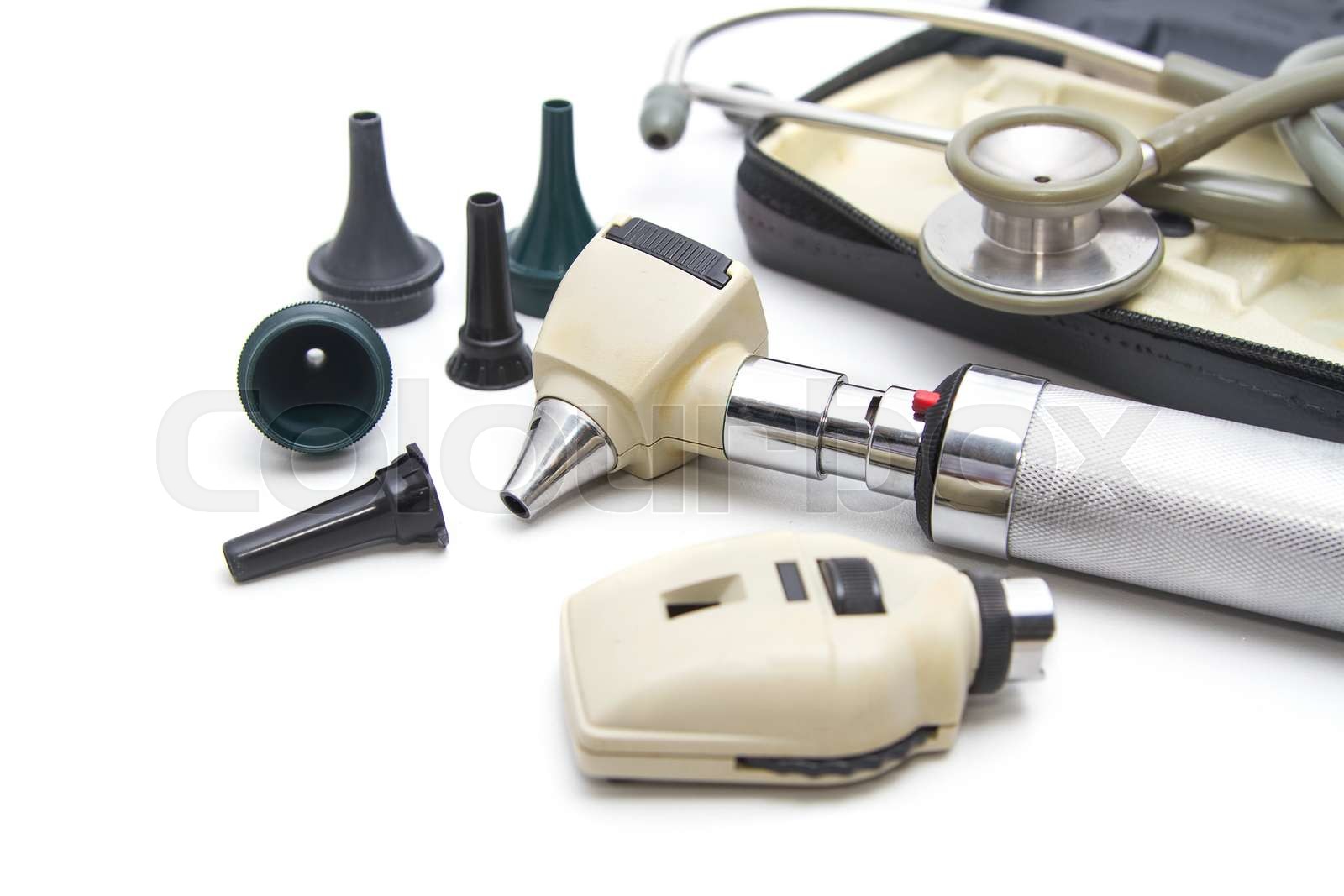 Otoscope and Opthalmoscope set for ear eye examination | Stock image ...
