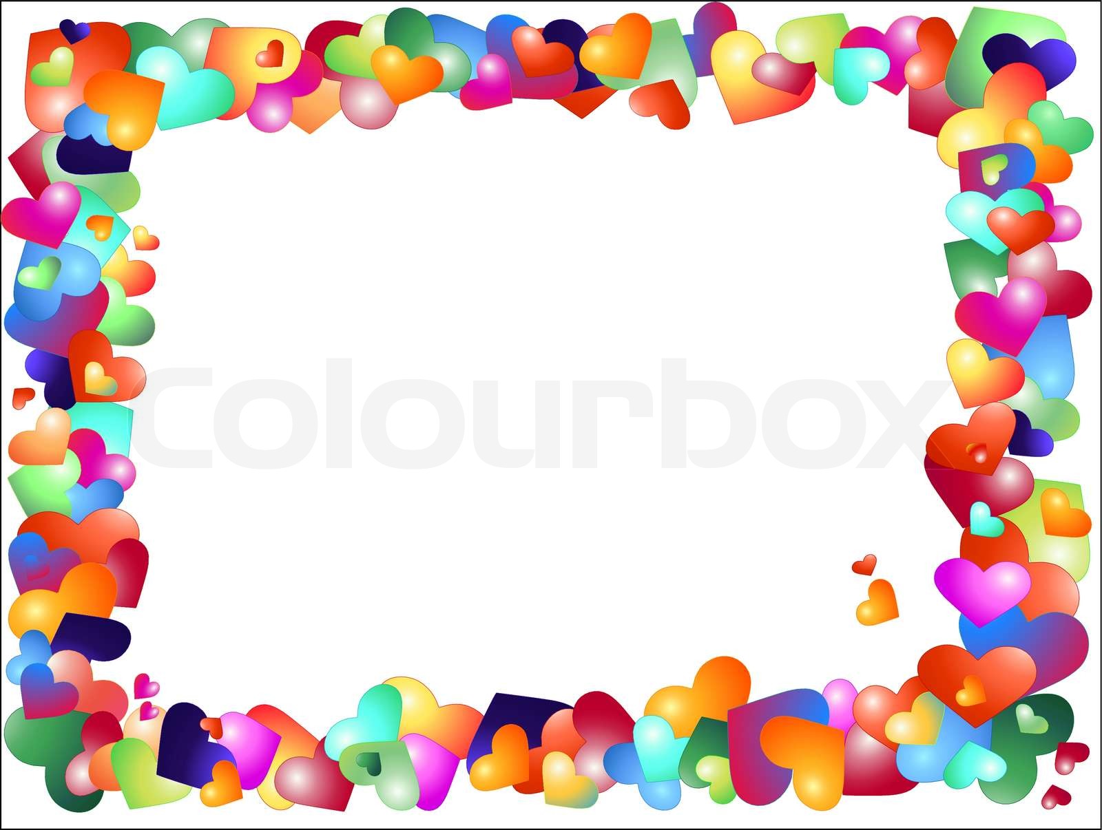 Colorful Heart Border Designs