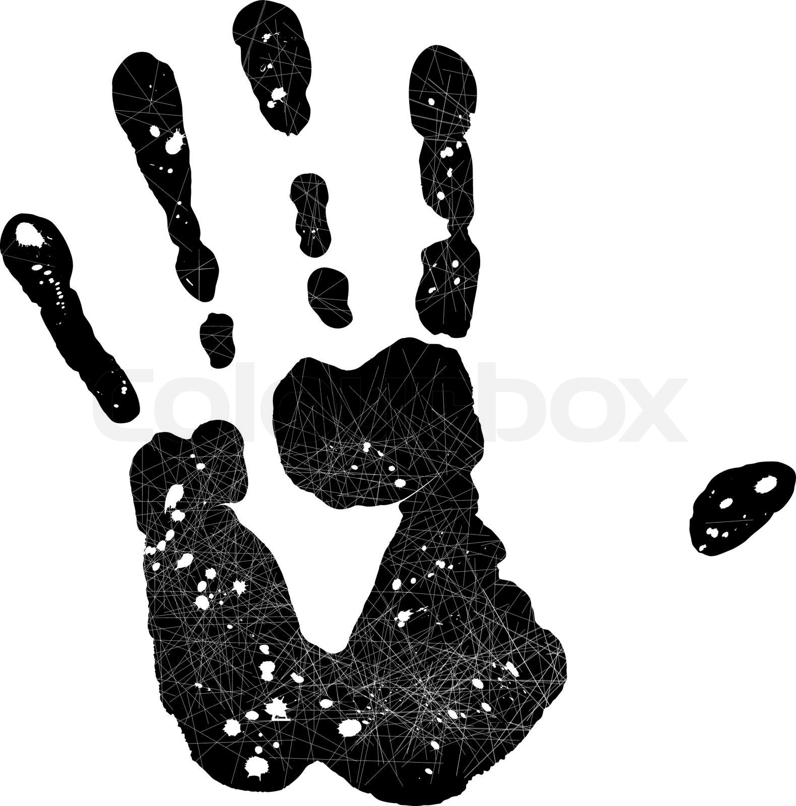 illustration of hand print in black color | Stock vector | Colourbox