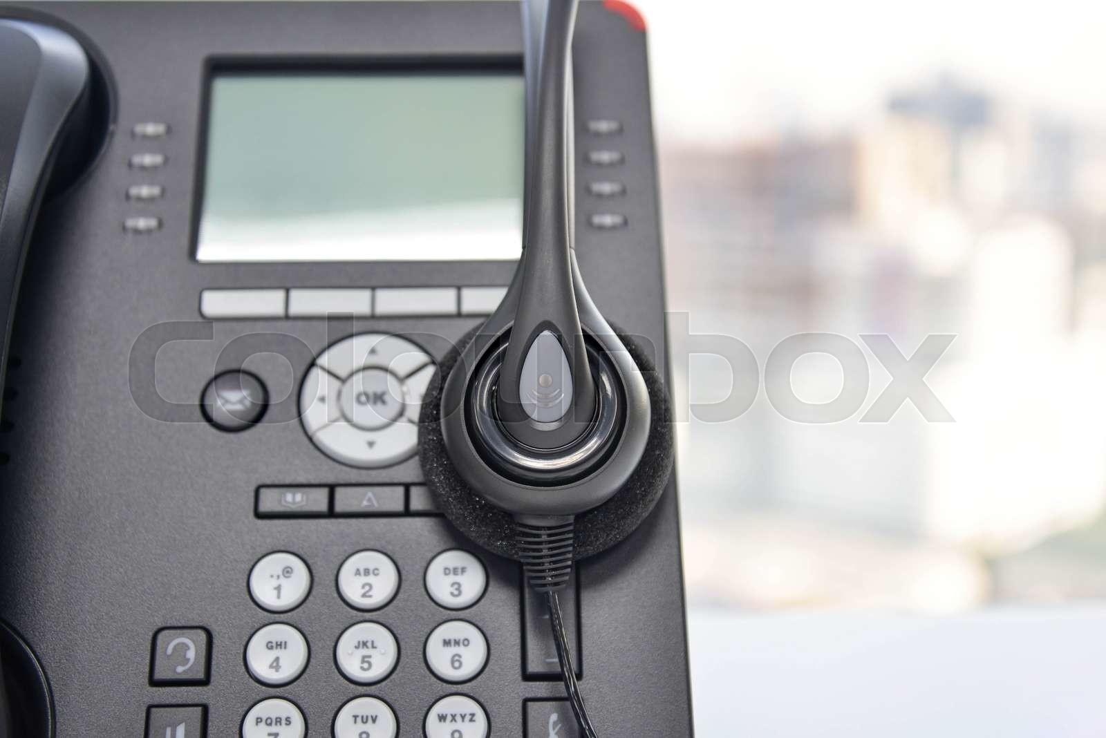 Headset and the IP Phone | Stock image | Colourbox
