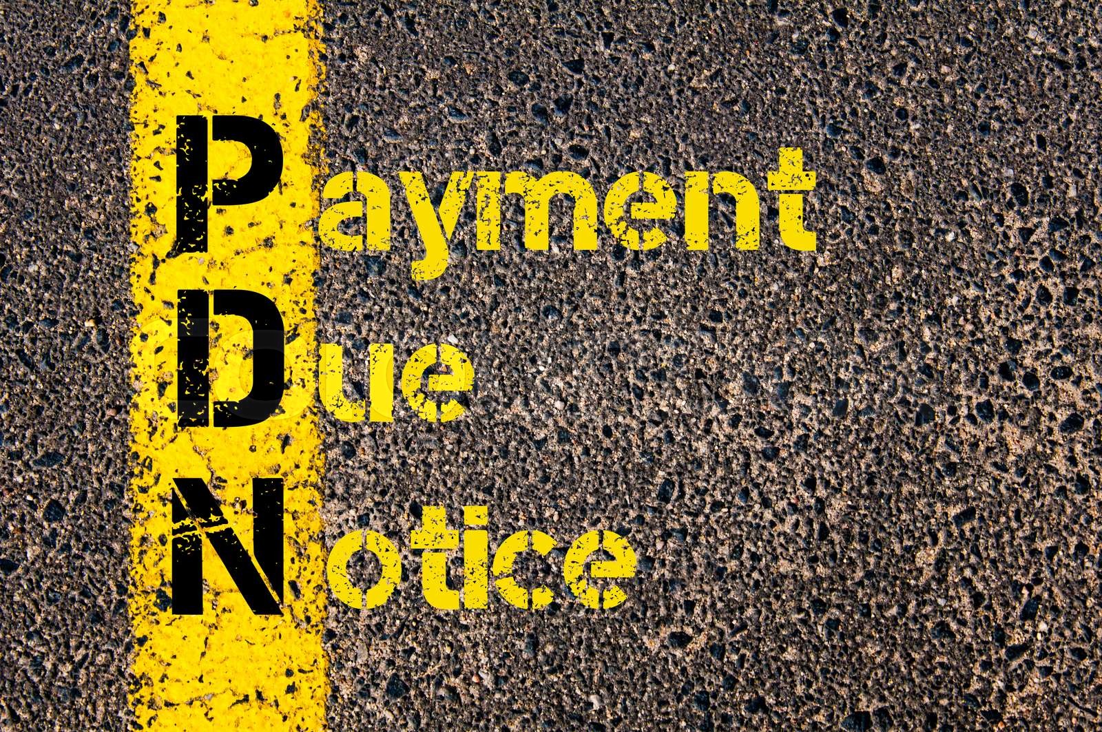 Accounting Business Acronym PDN Payment Due Notice Stock Image