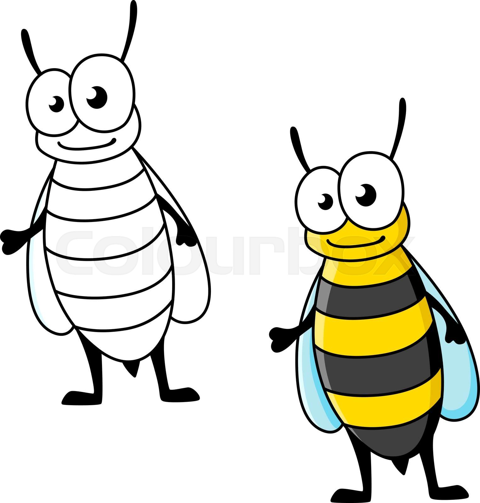 Cartoon yellow jacket wasp insect character | Stock vector | Colourbox