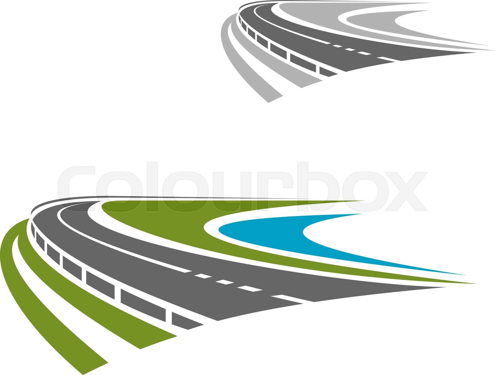 Long highway or road icon | Stock vector | Colourbox
