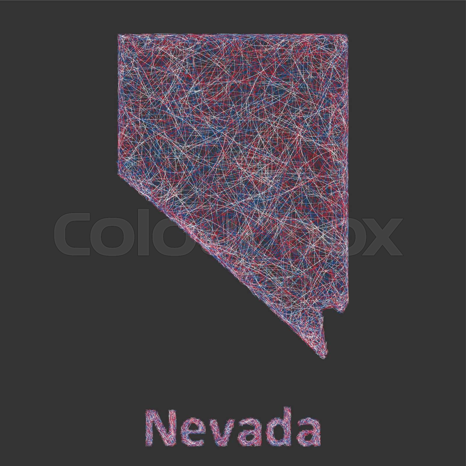 Nevada line art map | Stock vector | Colourbox
