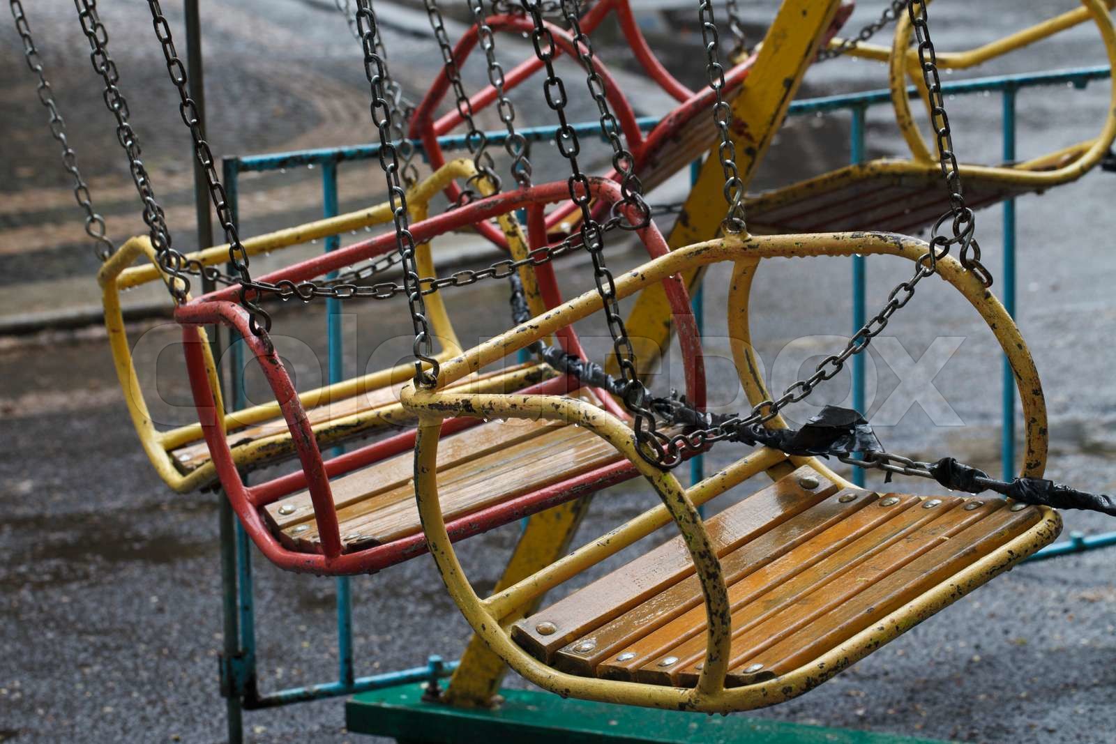 vintage swing in the rain | Stock image | Colourbox