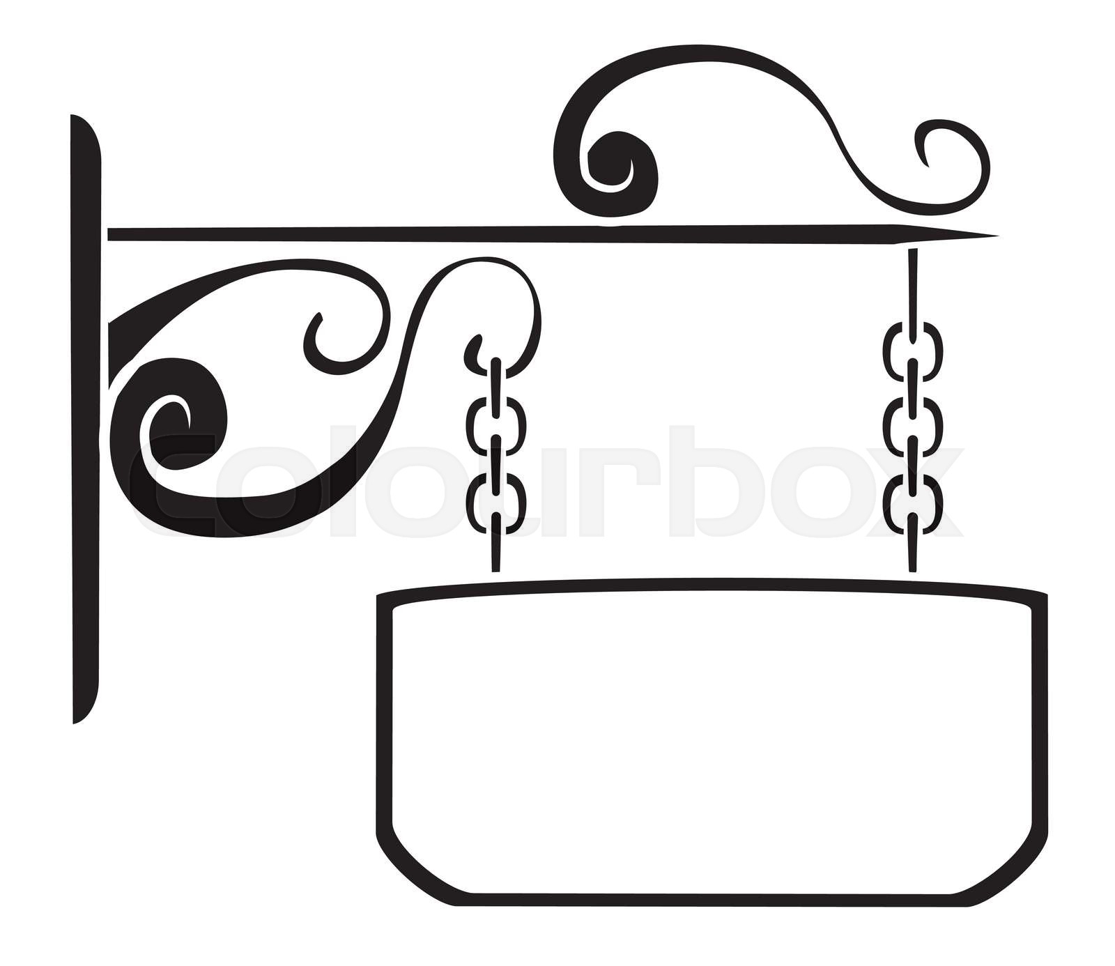 Black Silhouette : Classic Shop Sign | Stock vector | Colourbox