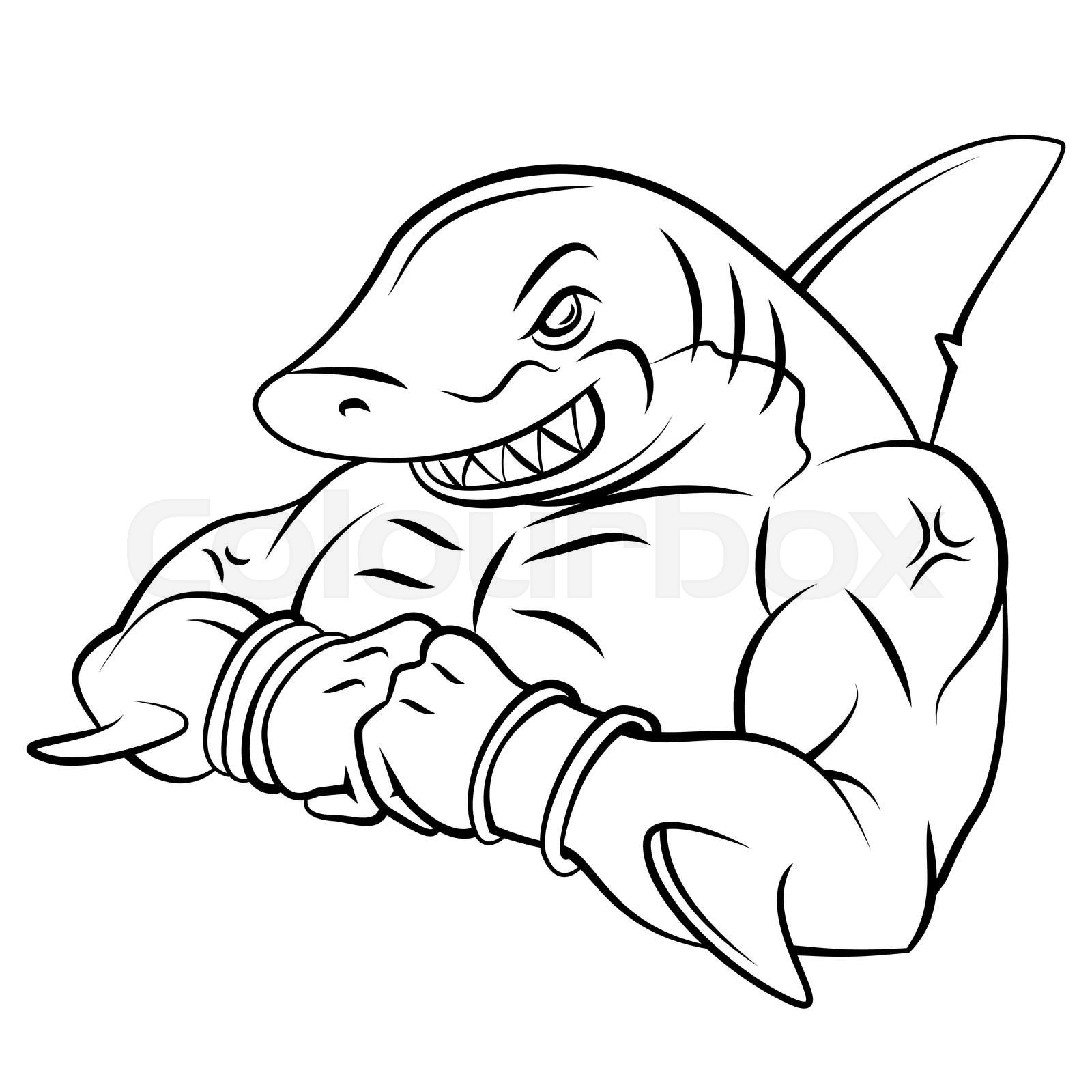 Strong Shark Cartoon