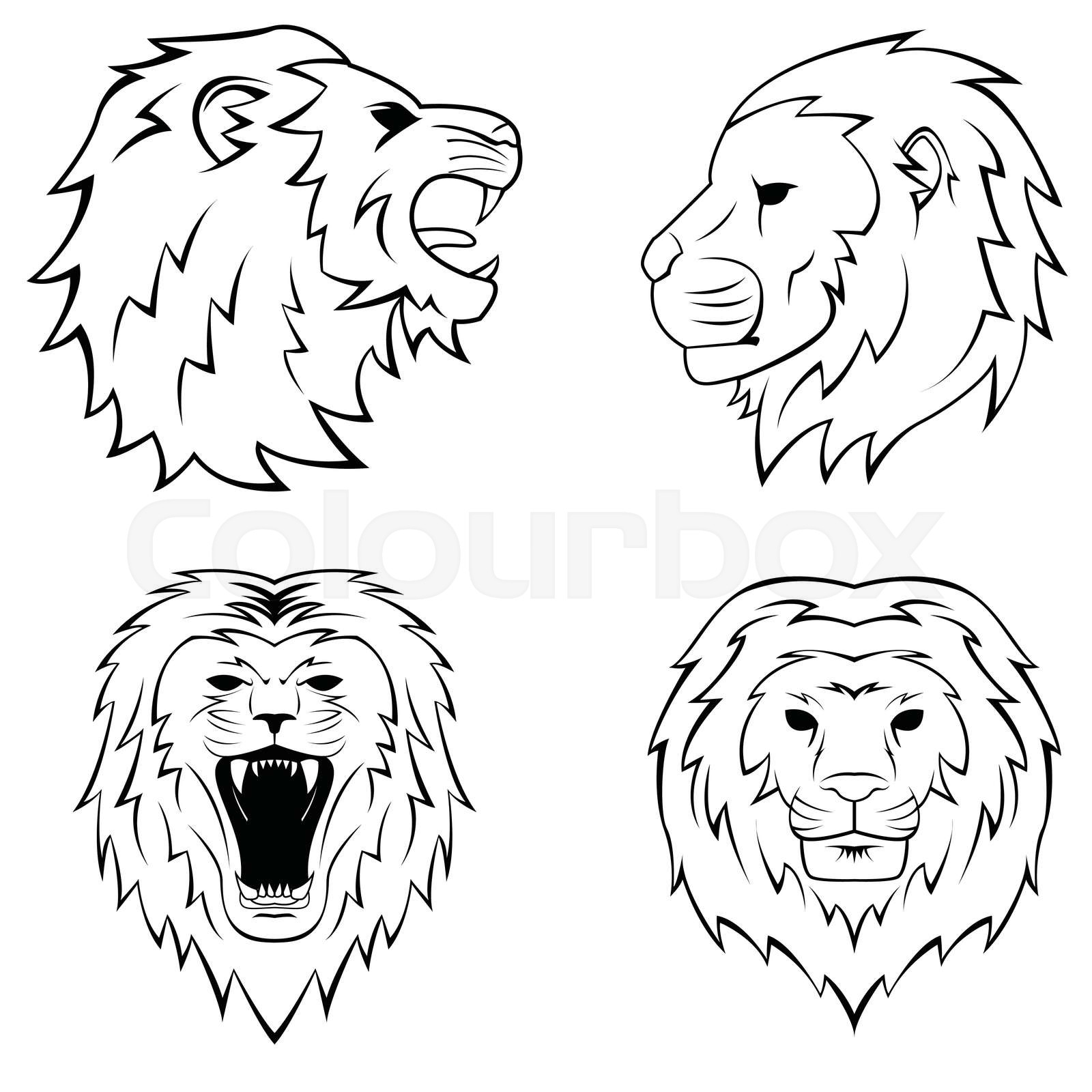 løve, hoved, silouet | Stock vektor | Colourbox