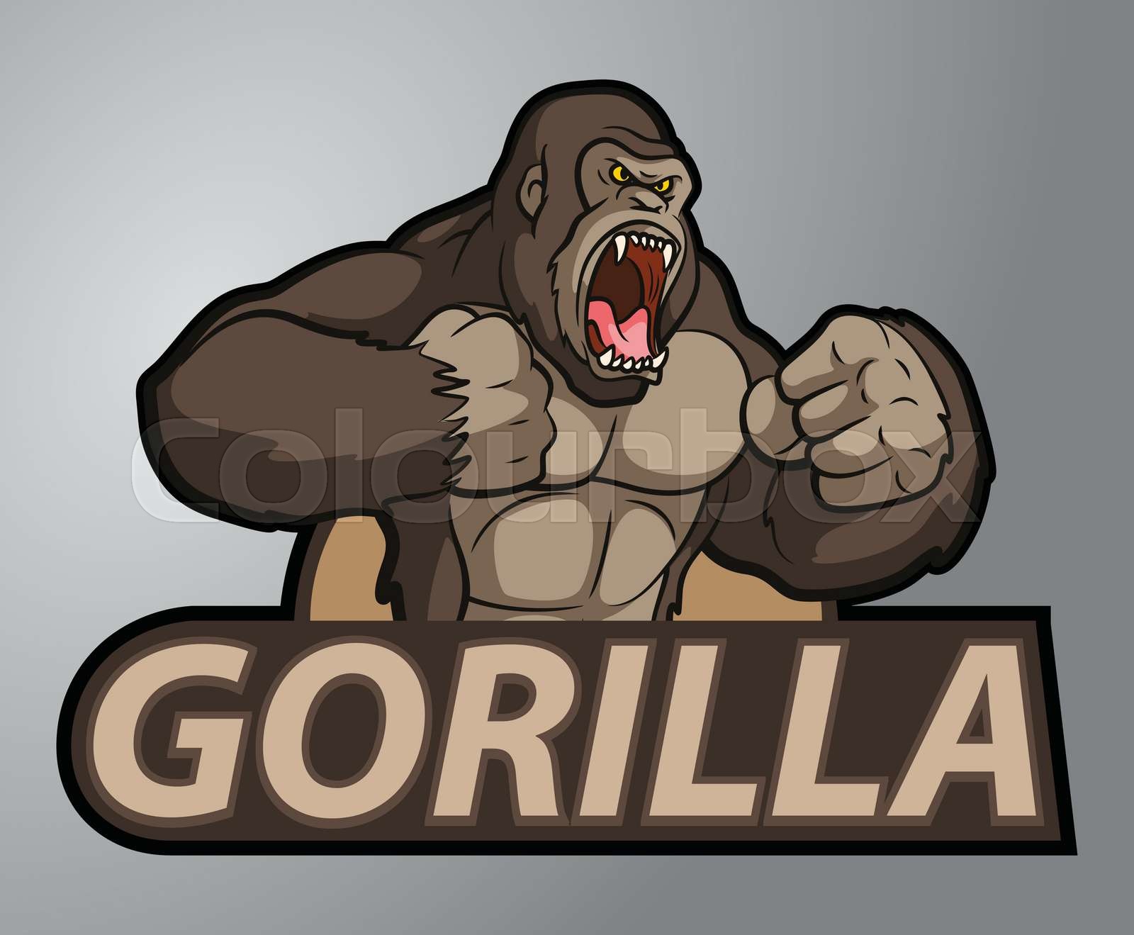 Gorilla Mascot Stock Vector Colourbox