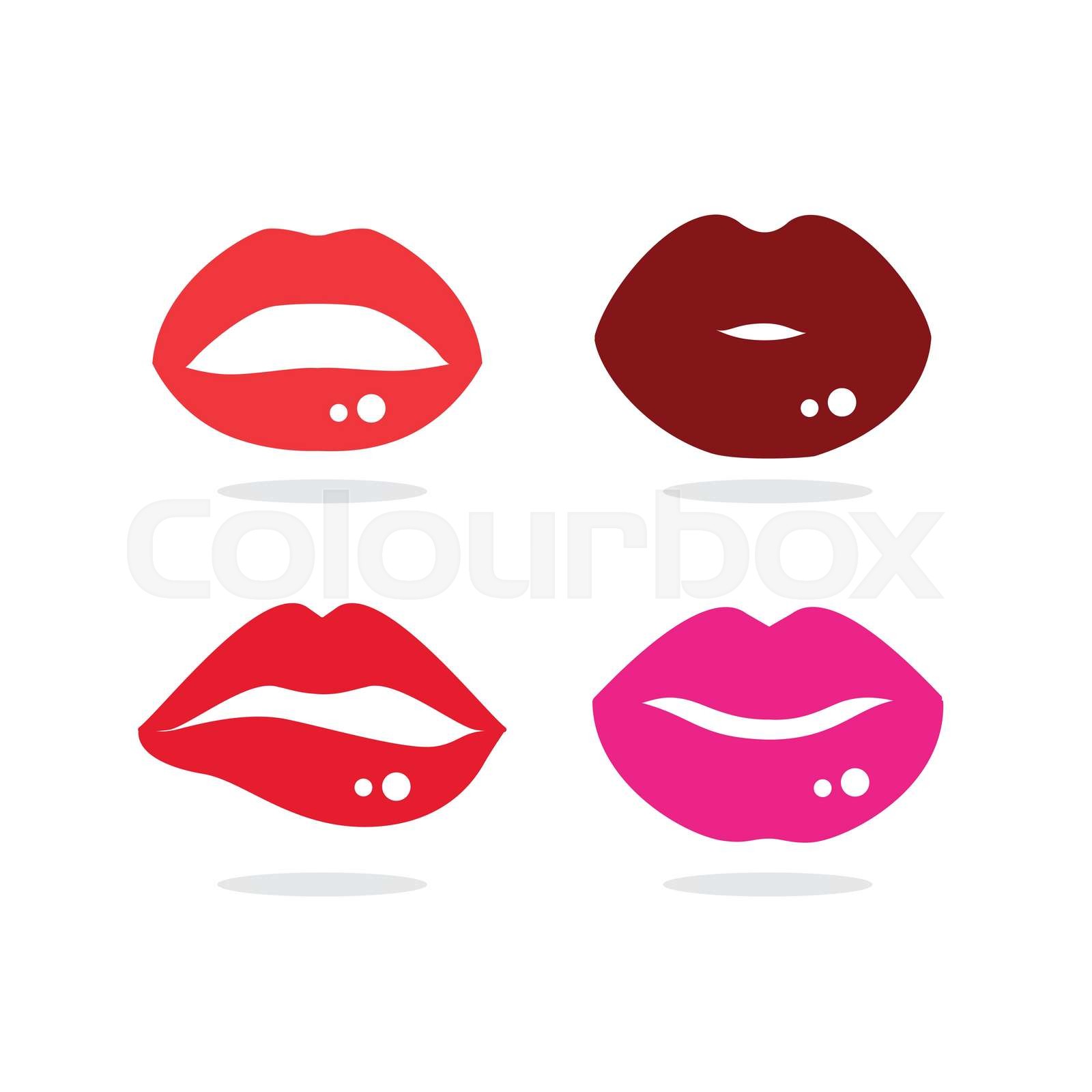 kuß, mund, lippe | Stock-Vektor | Colourbox