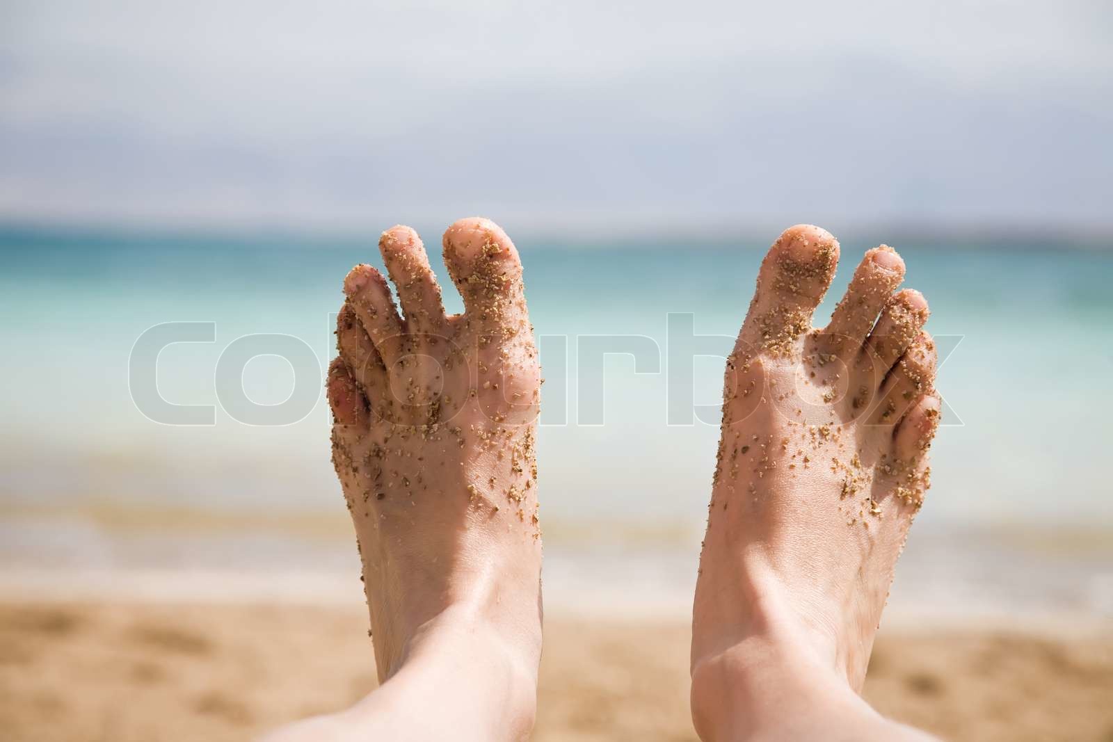 Udsigt til fod med en baggrund af Det Døde Hav | Stock foto | Colourbox