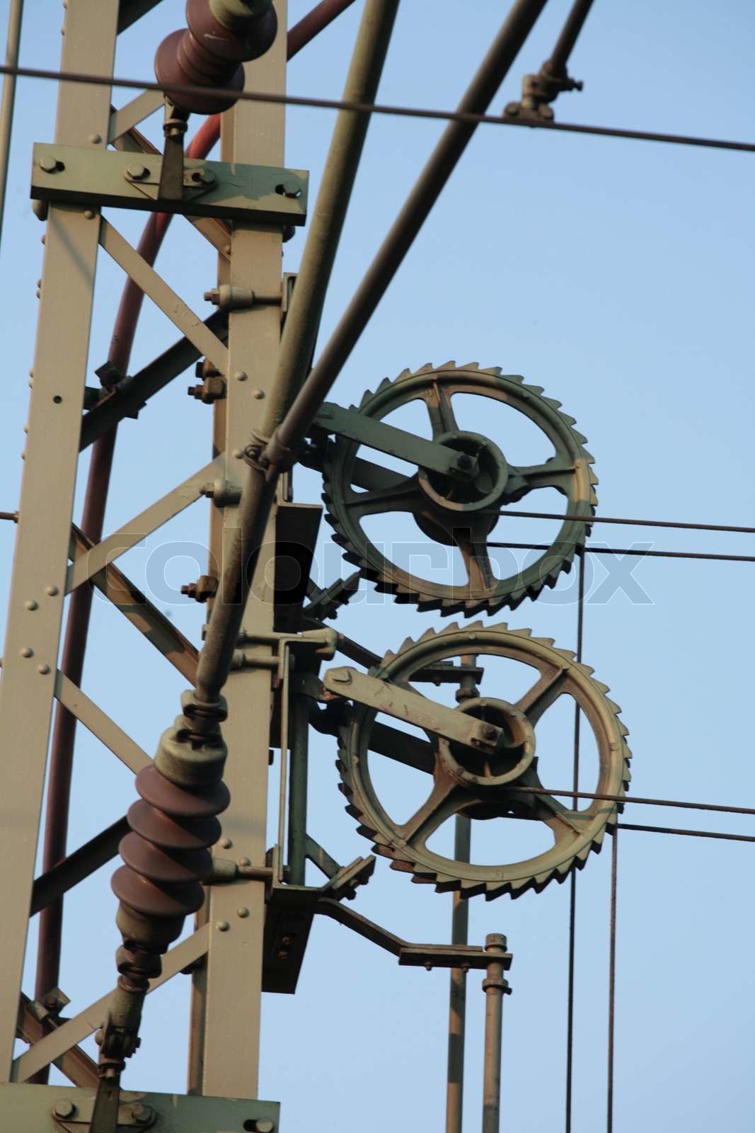electric connections /plug and equipment from railways train | Stock ...
