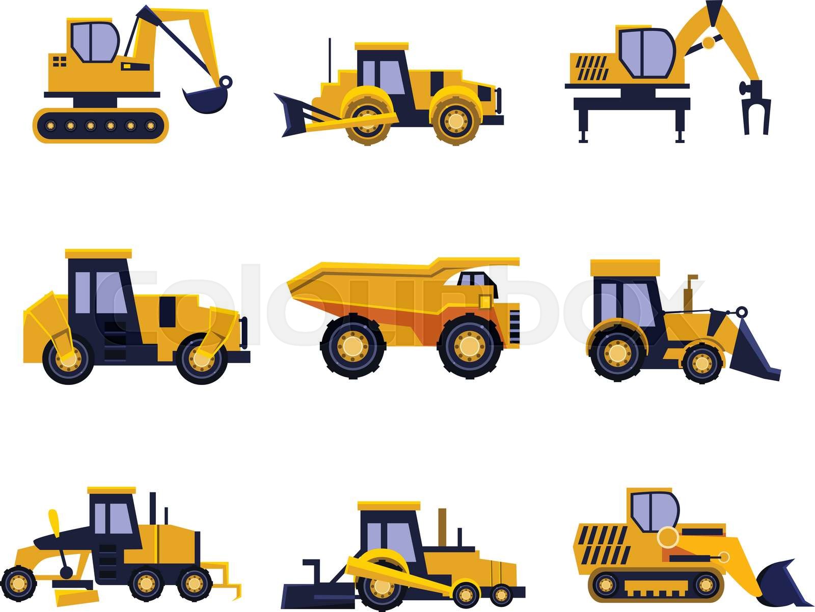 Cartoon Construction Equipment